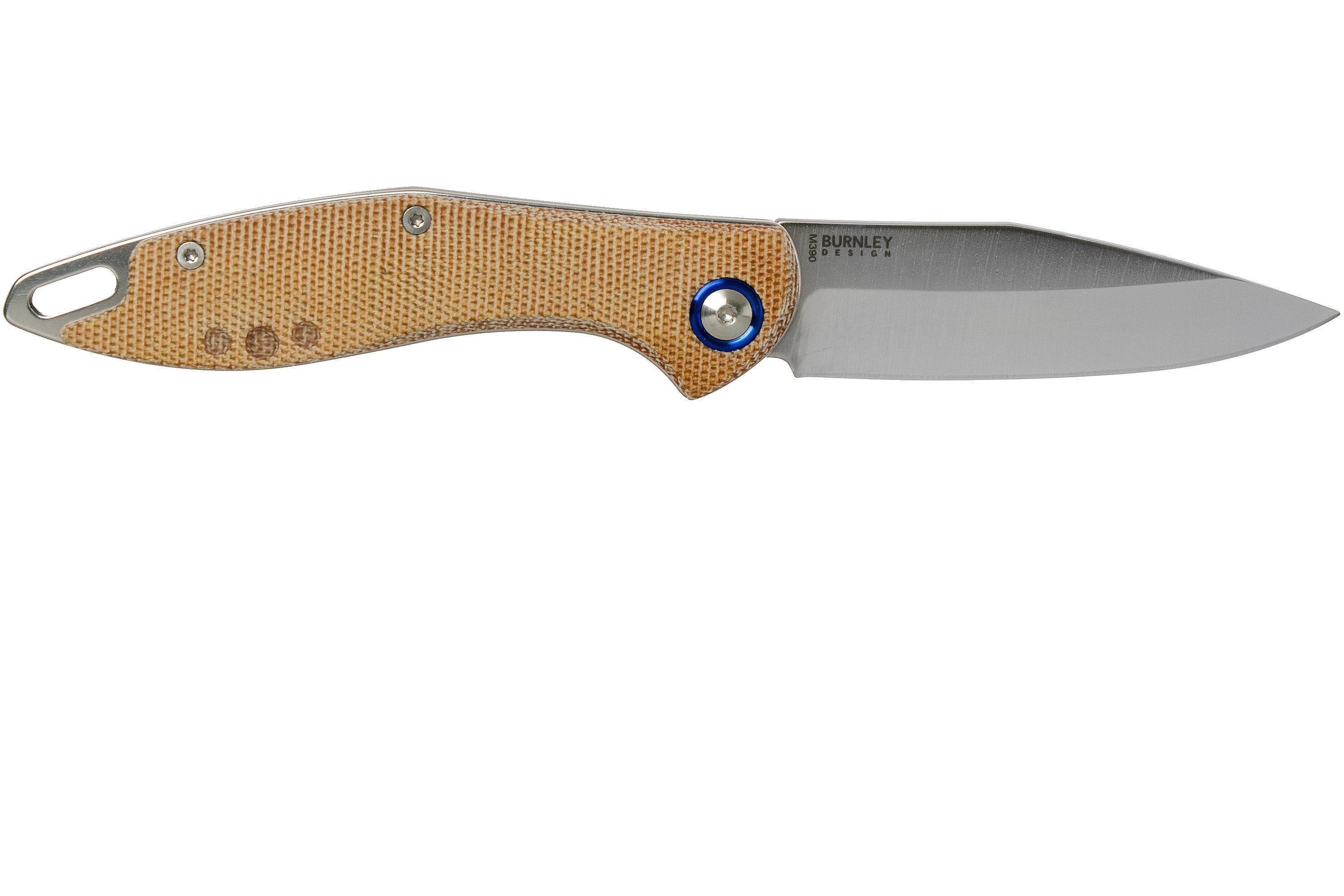 MKM Fara MY01-NC Natural Micarta pocket knife, Lucas Burnley design ...