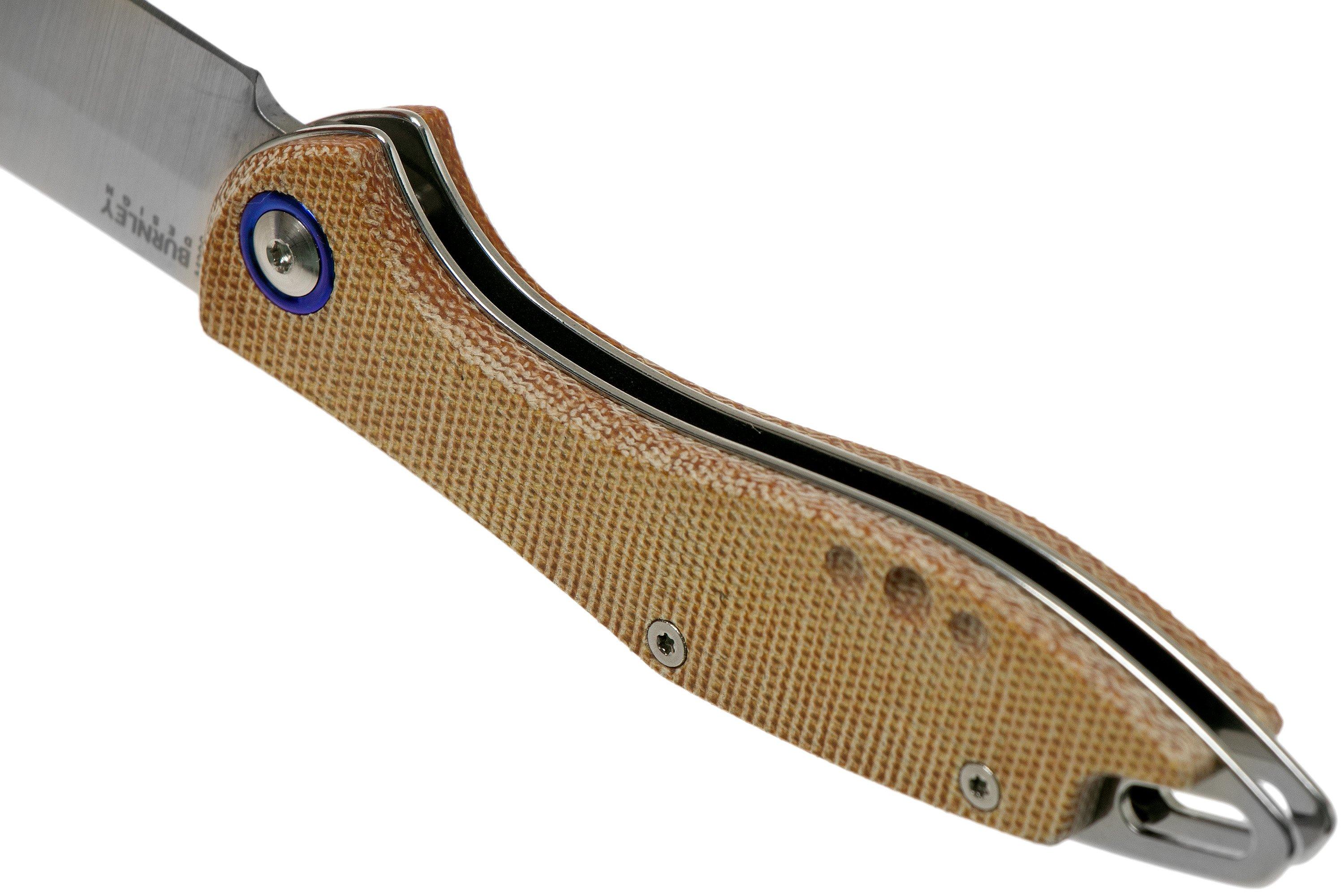 MKM Fara MY01-NC Natural Micarta pocket knife, Lucas Burnley design ...