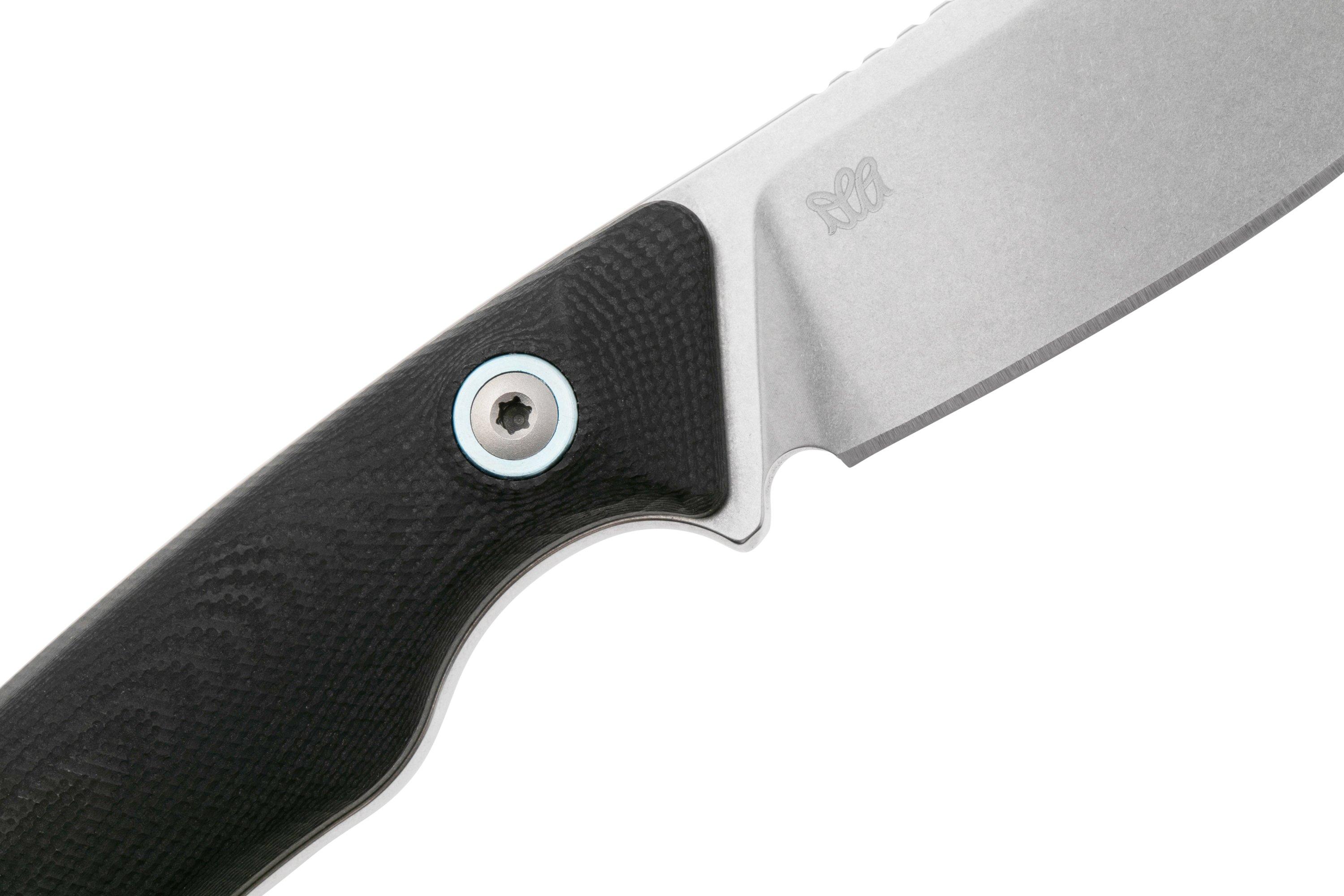 MKM Pocket Tango 1 Nessmuk PT1-GBK Black G10 vaststaand mes, David C ...