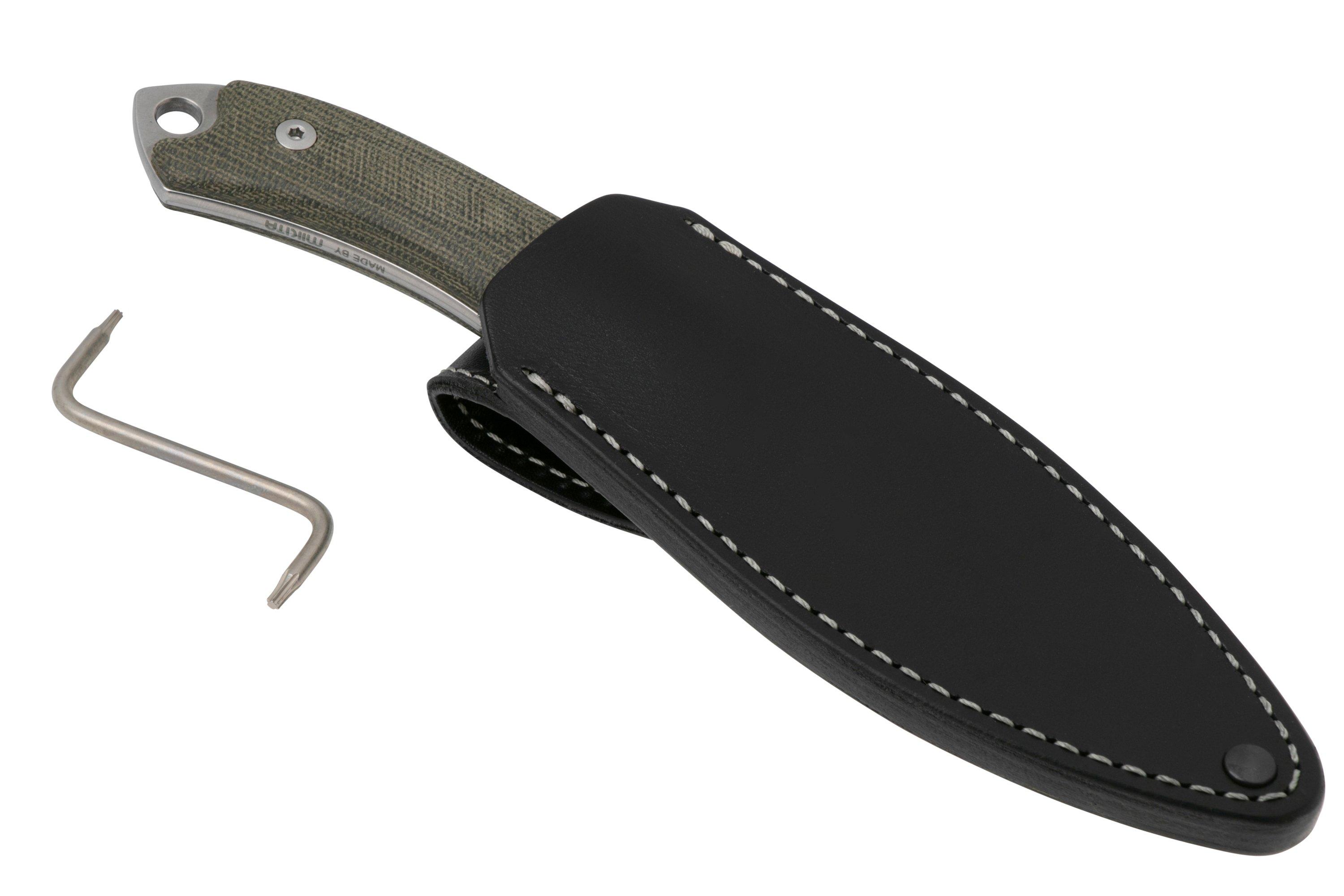 MKM Pocket Tango 1 Nessmuk PT1-GC Green Canvas Micarta vaststaand mes ...