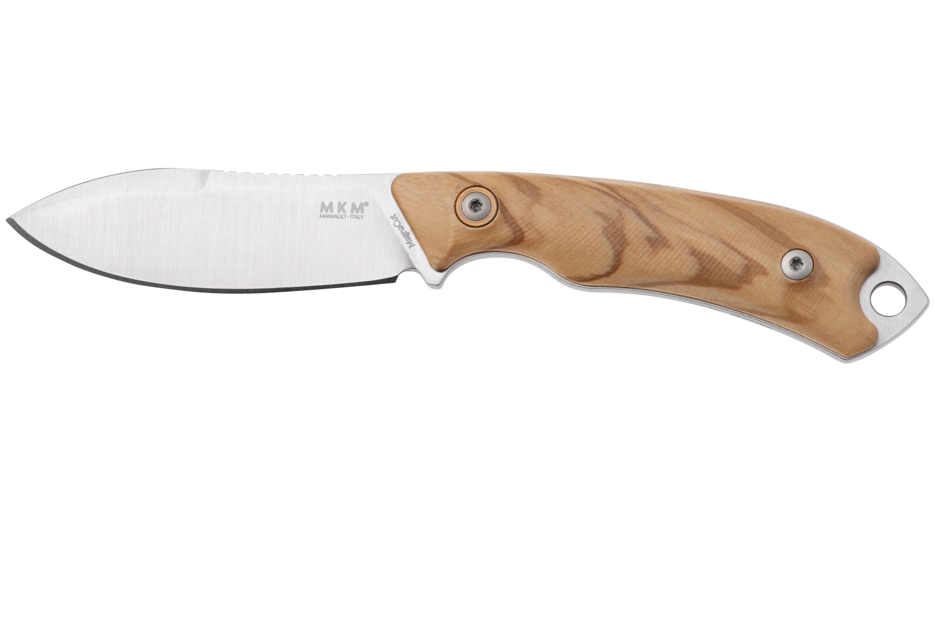 MKM Pocket Tango 1 Nessmuk PT1-O Olive Wood fixed knife, David C ...
