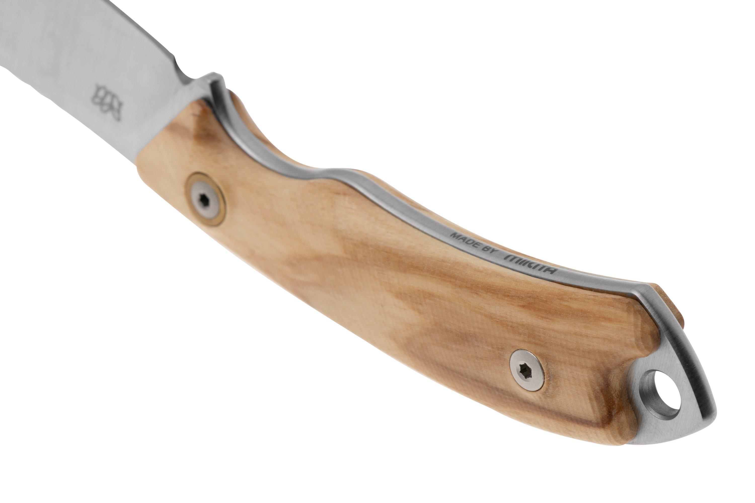 MKM Pocket Tango 1 Nessmuk PT1-O Olive Wood fixed knife, David C ...