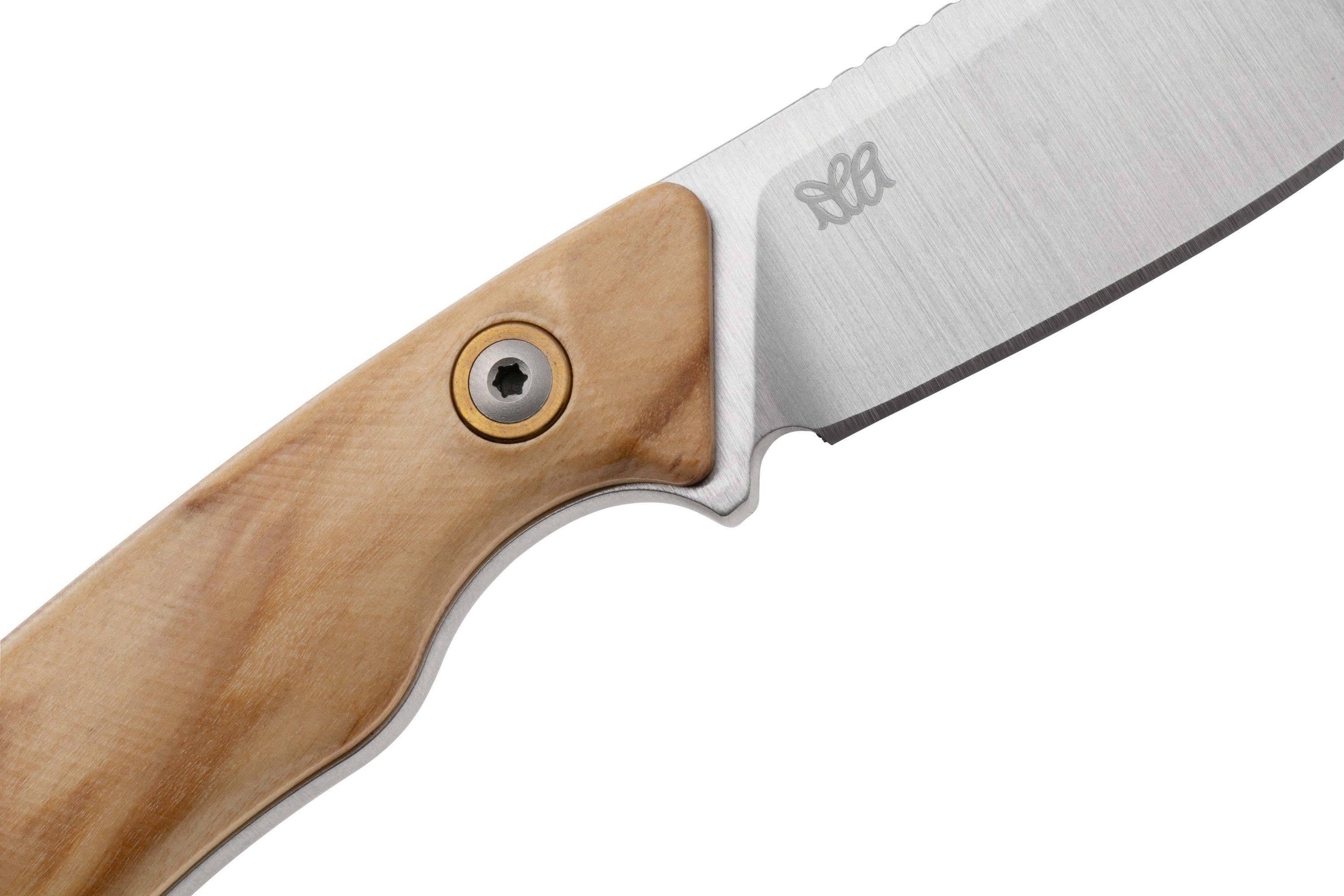 MKM Pocket Tango 1 Nessmuk PT1-O Olive Wood feststehendes Messer, David ...