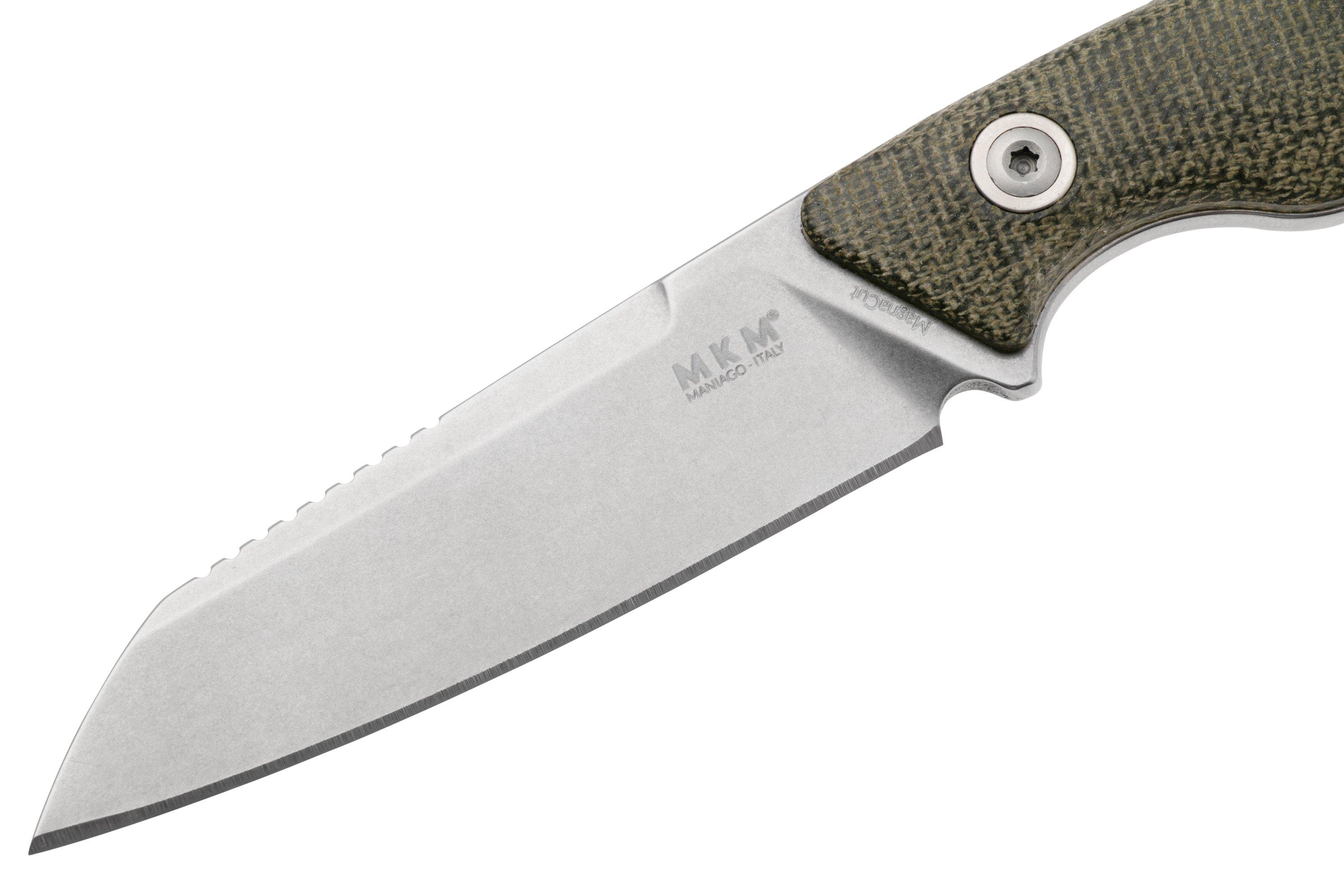 MKM Pocket Tango 2 Lambsfoot PT2-GC Green Canvas Micarta cuchillo fijo ...