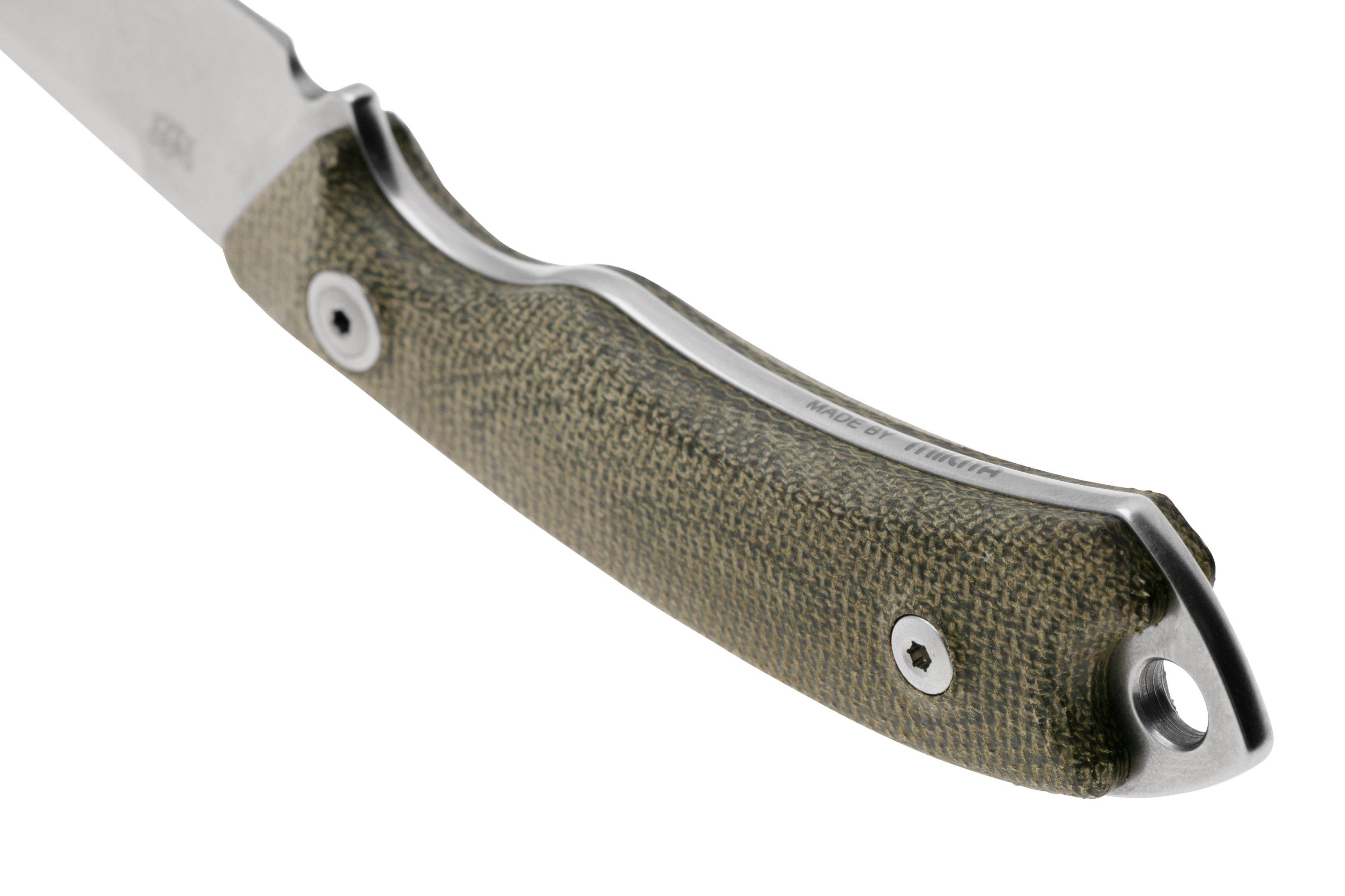 MKM Pocket Tango 2 Lambsfoot PT2-GC Green Canvas Micarta fixed knife ...