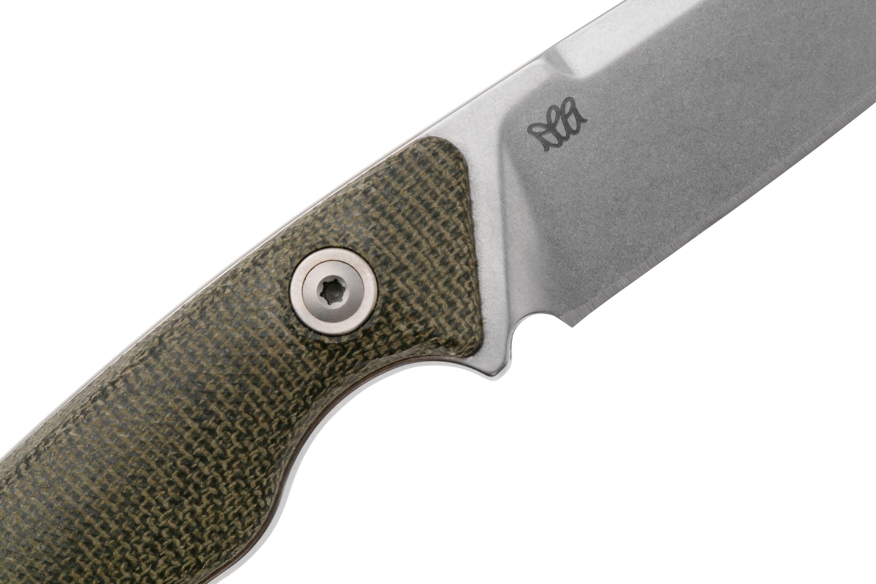 MKM Pocket Tango 2 Lambsfoot PT2-GC Green Canvas Micarta coltello fisso ...