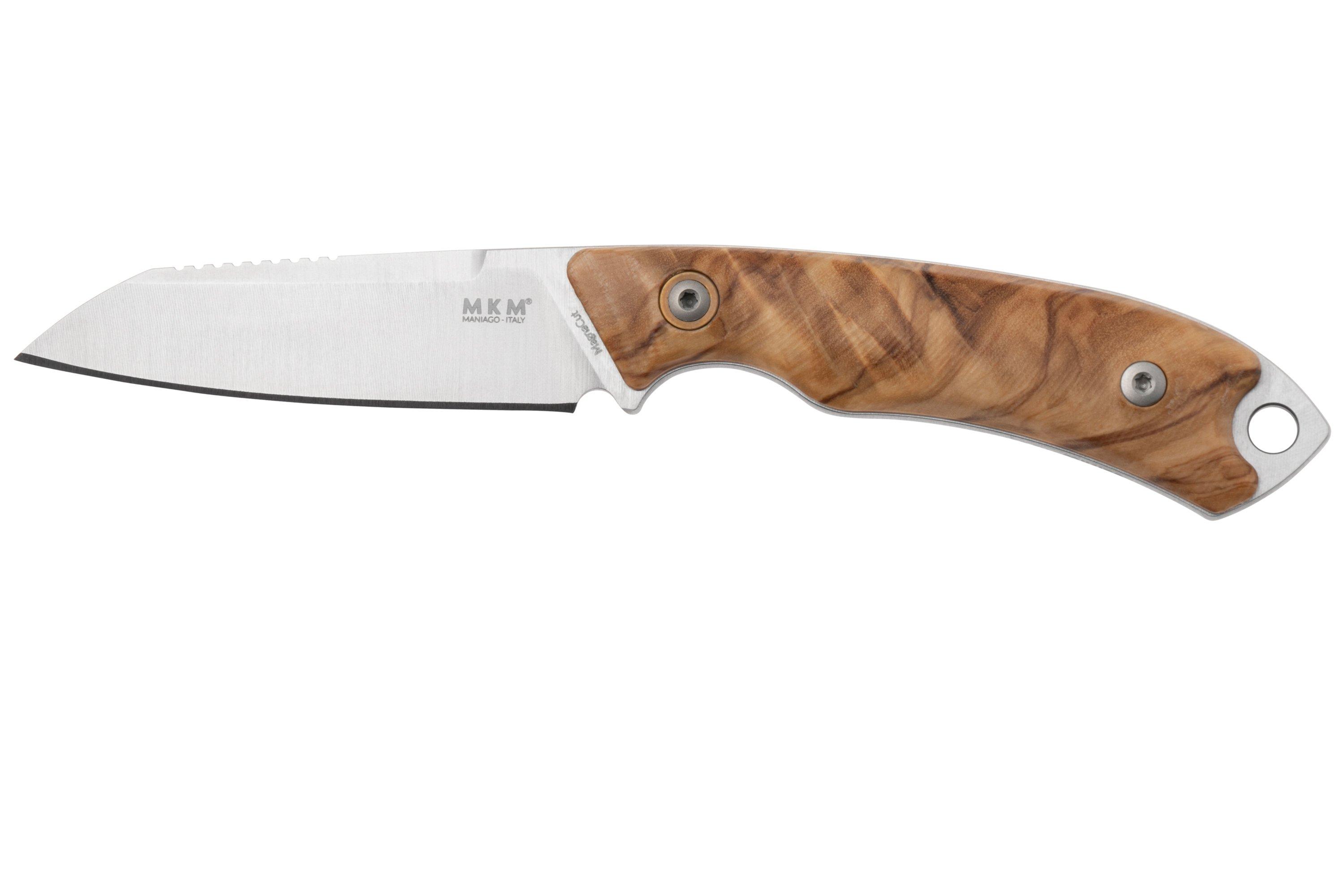 MKM Pocket Tango 2 Lambsfoot PT2-O Olive Wood fixed knife, David C ...