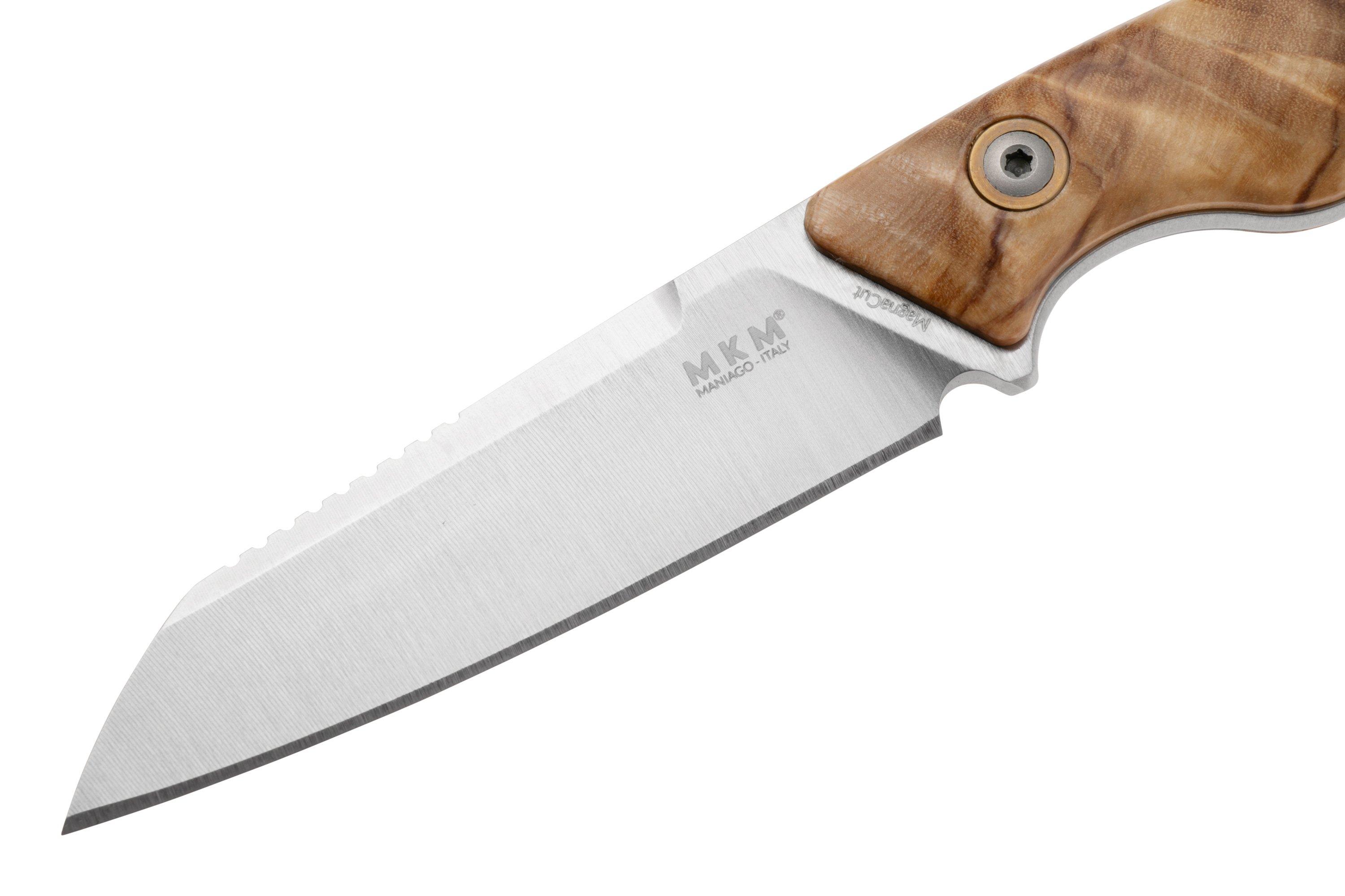 MKM Pocket Tango 2 Lambsfoot PT2-O Olive Wood fixed knife, David C ...