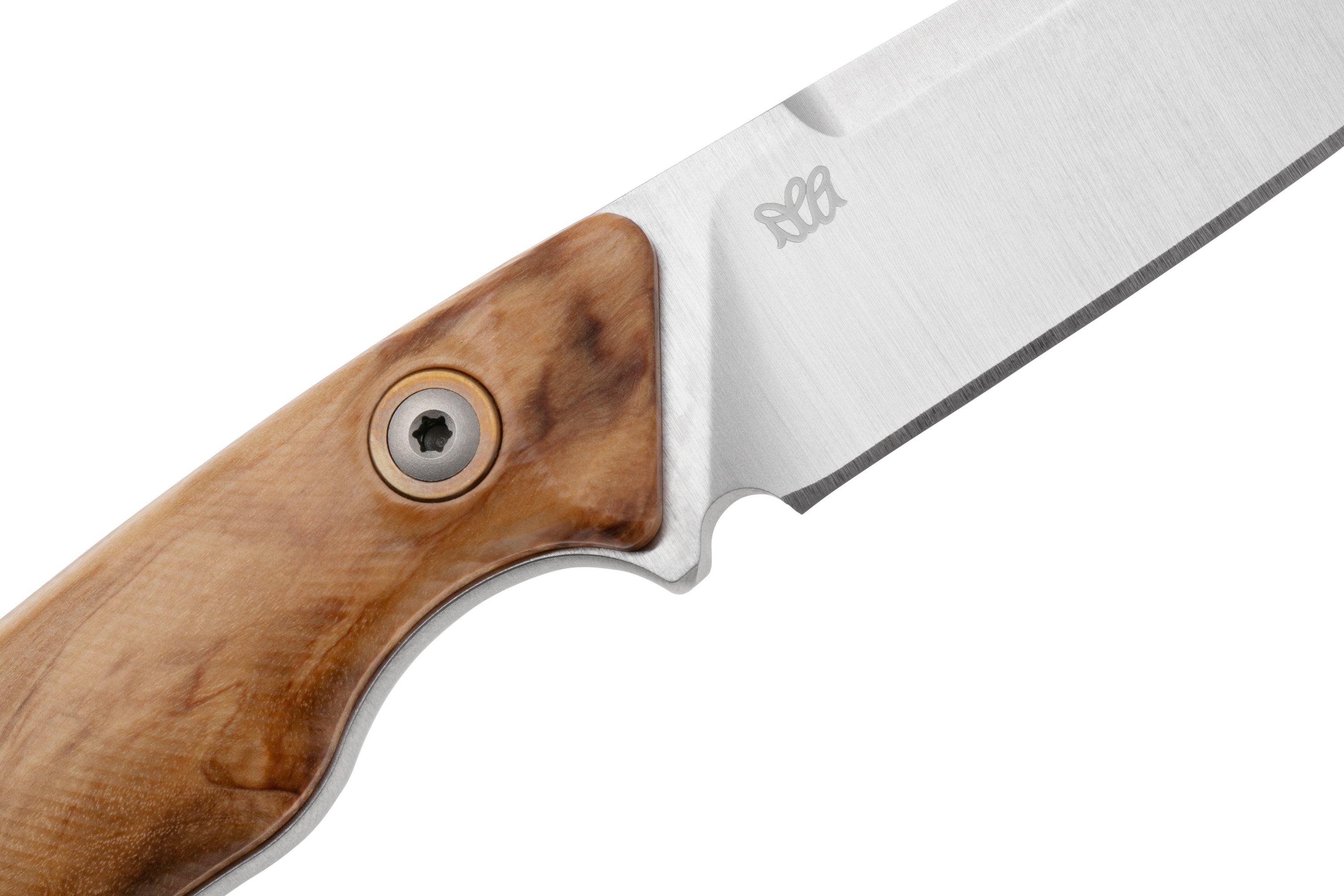 MKM Pocket Tango 2 Lambsfoot PT2-O Olive Wood fixed knife, David C ...