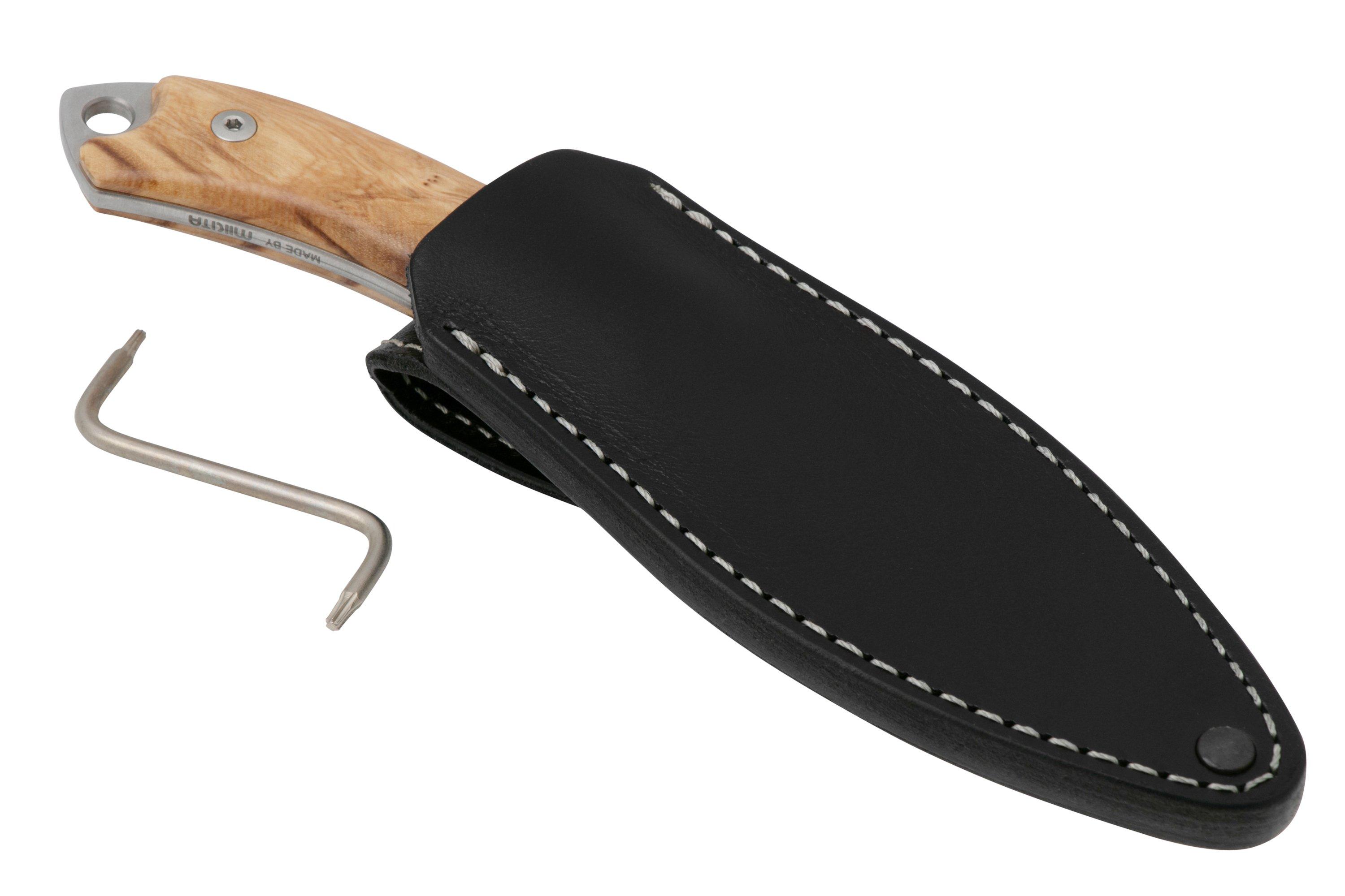 MKM Pocket Tango 2 Lambsfoot PT2-O Olive Wood vaststaand mes, David C ...
