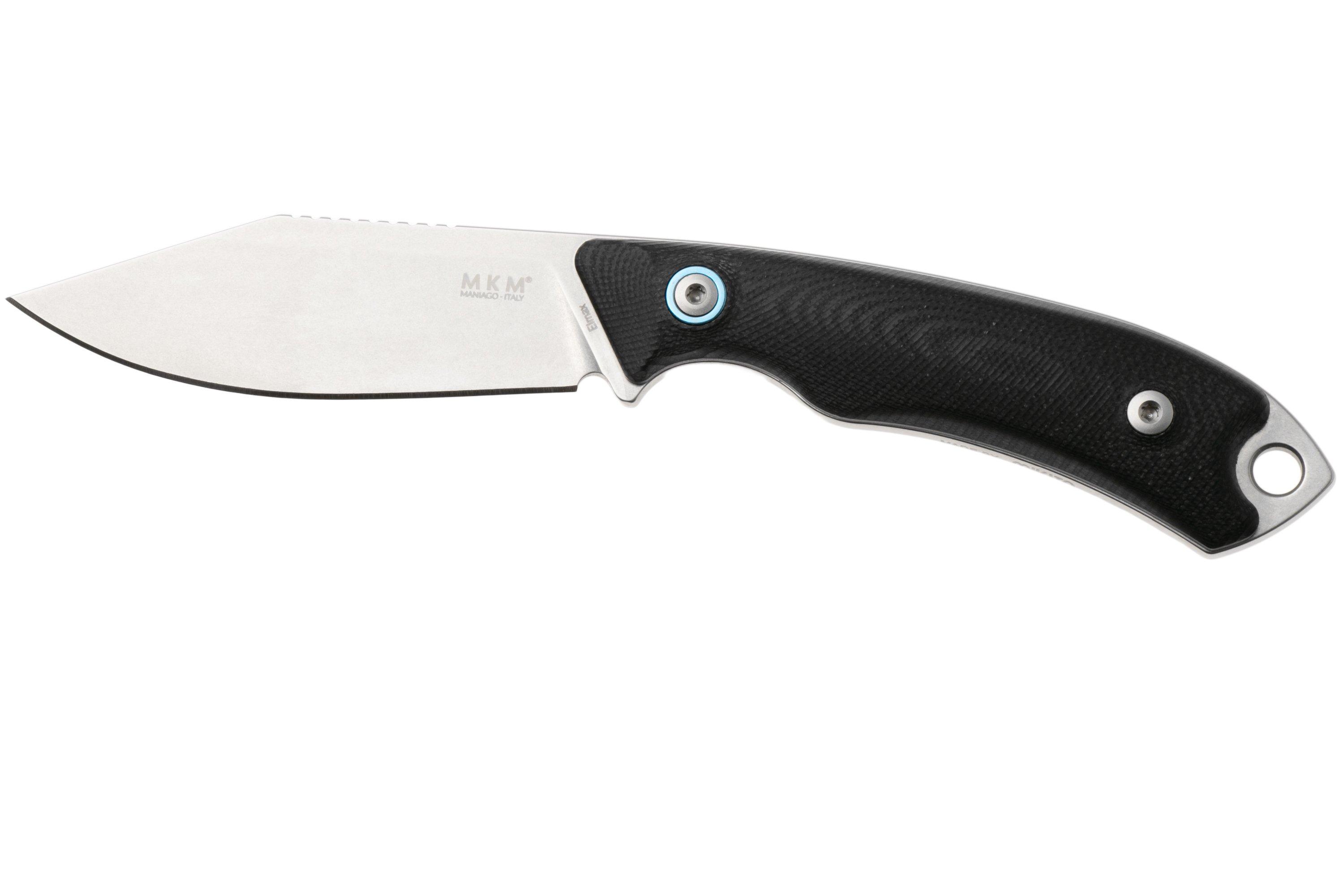 MKM Pocket Tango 4 MK PT4-GBK Stonewashed Elmax, Black G10, fixed knife ...