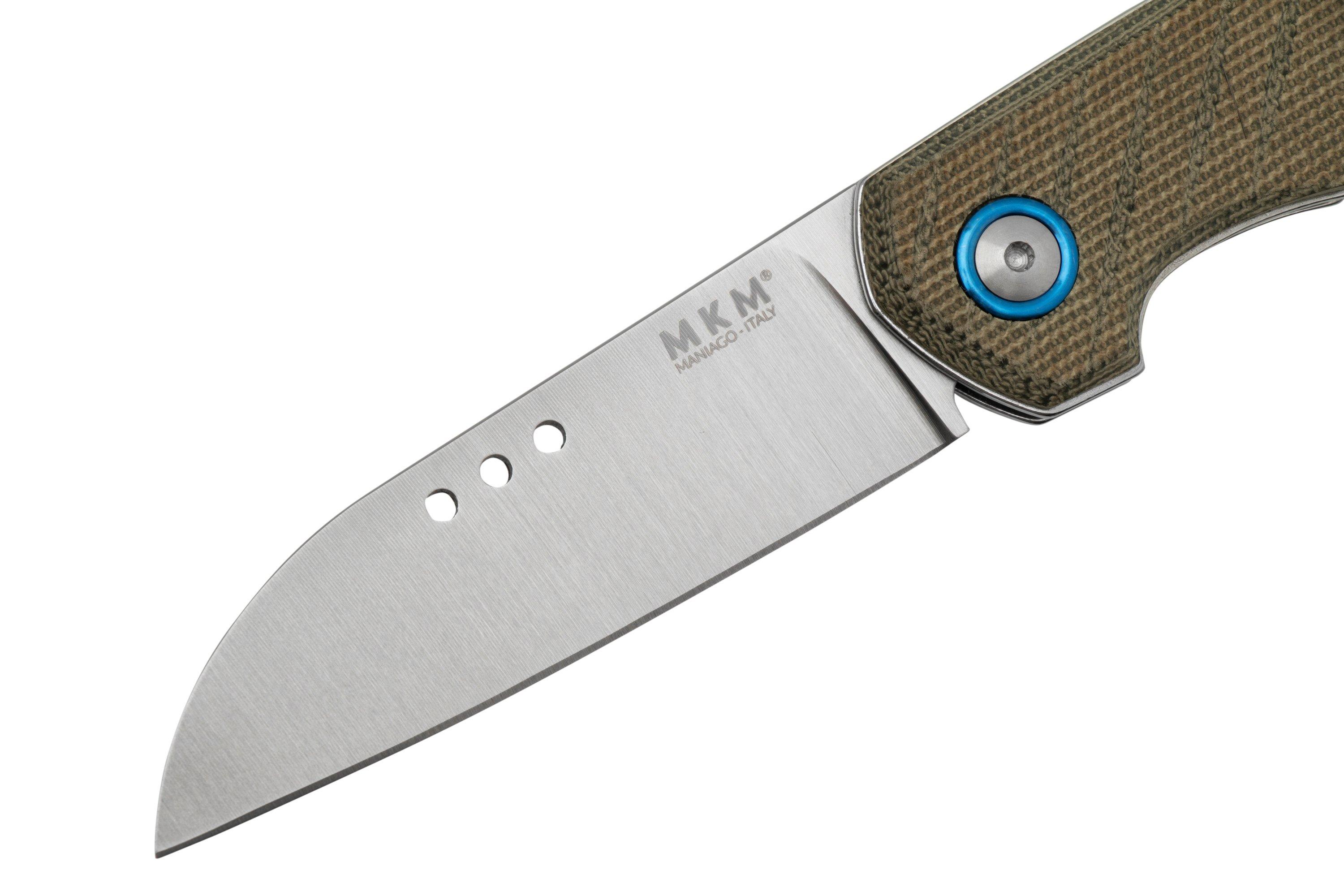 MKM Root RT-GC Satin Green Canvas Micarta pocket knife, Jens Anso ...