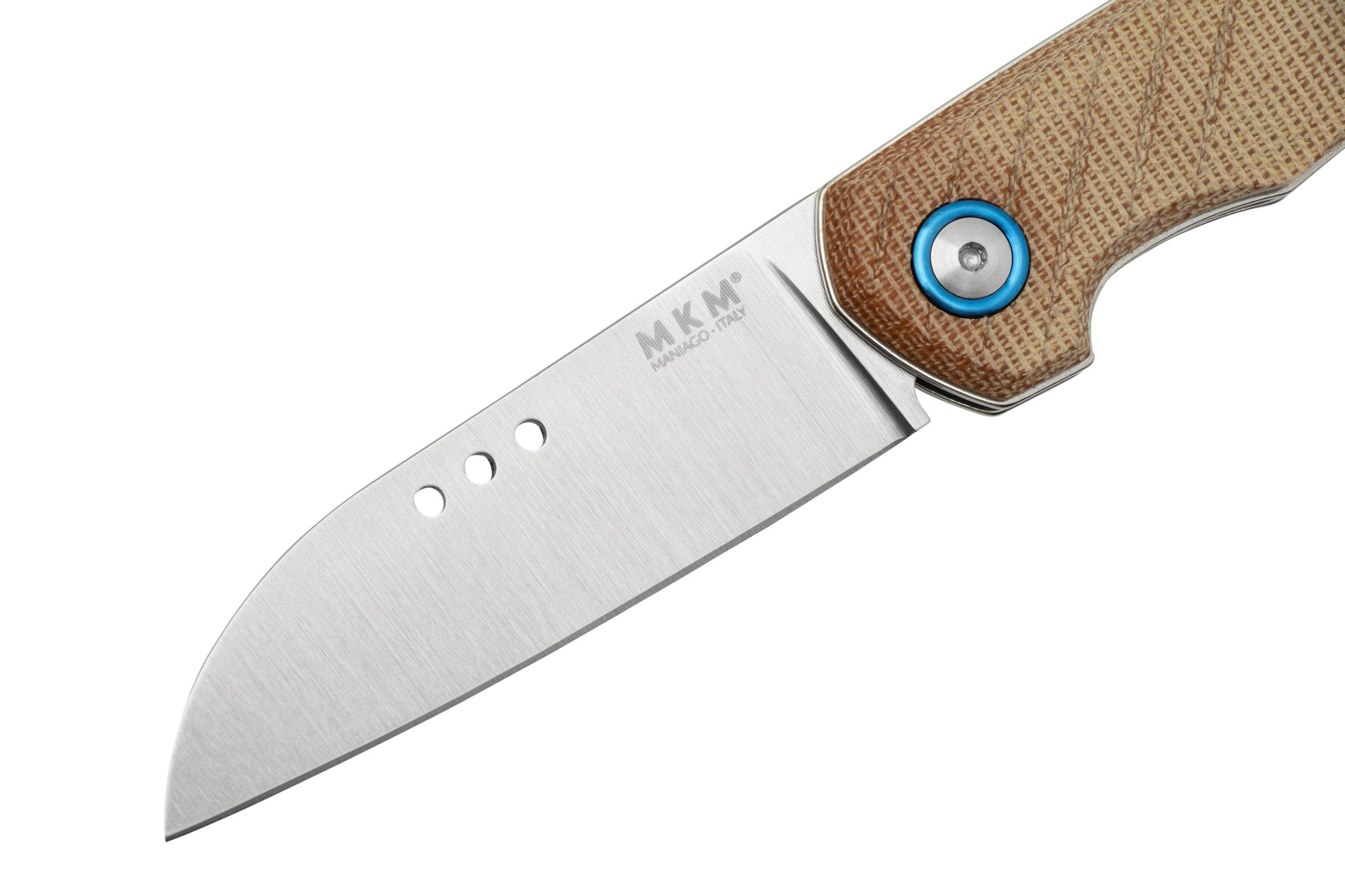 MKM Root RT-NC Satin Natural Canvas Micarta pocket knife, Jens Anso ...