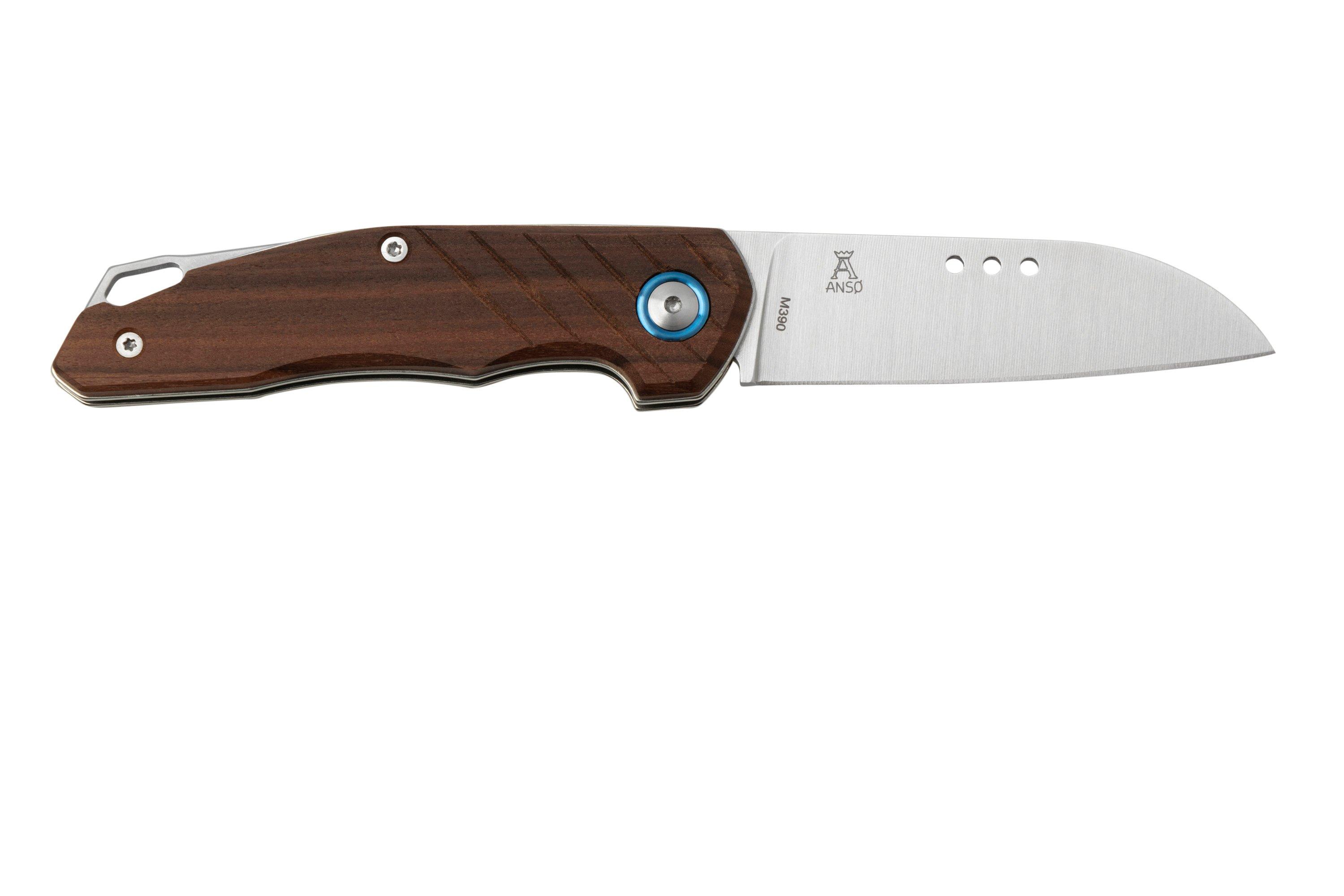 MKM Root RT-S Satin Santos Wood pocket knife, Jens Anso design ...