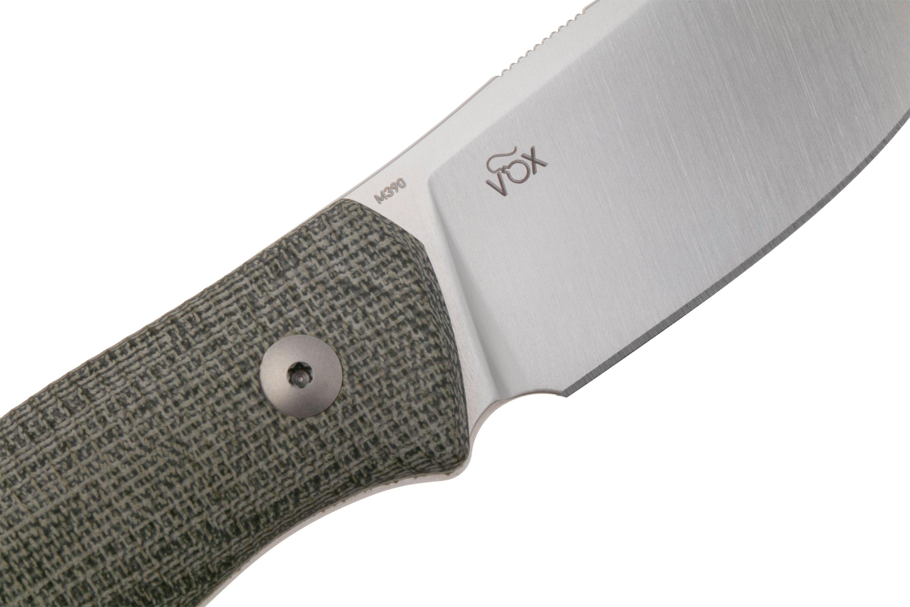 MKM Small Lov MK-SL-GC, Satin M390, Green Canvas Micarta fixed knife ...