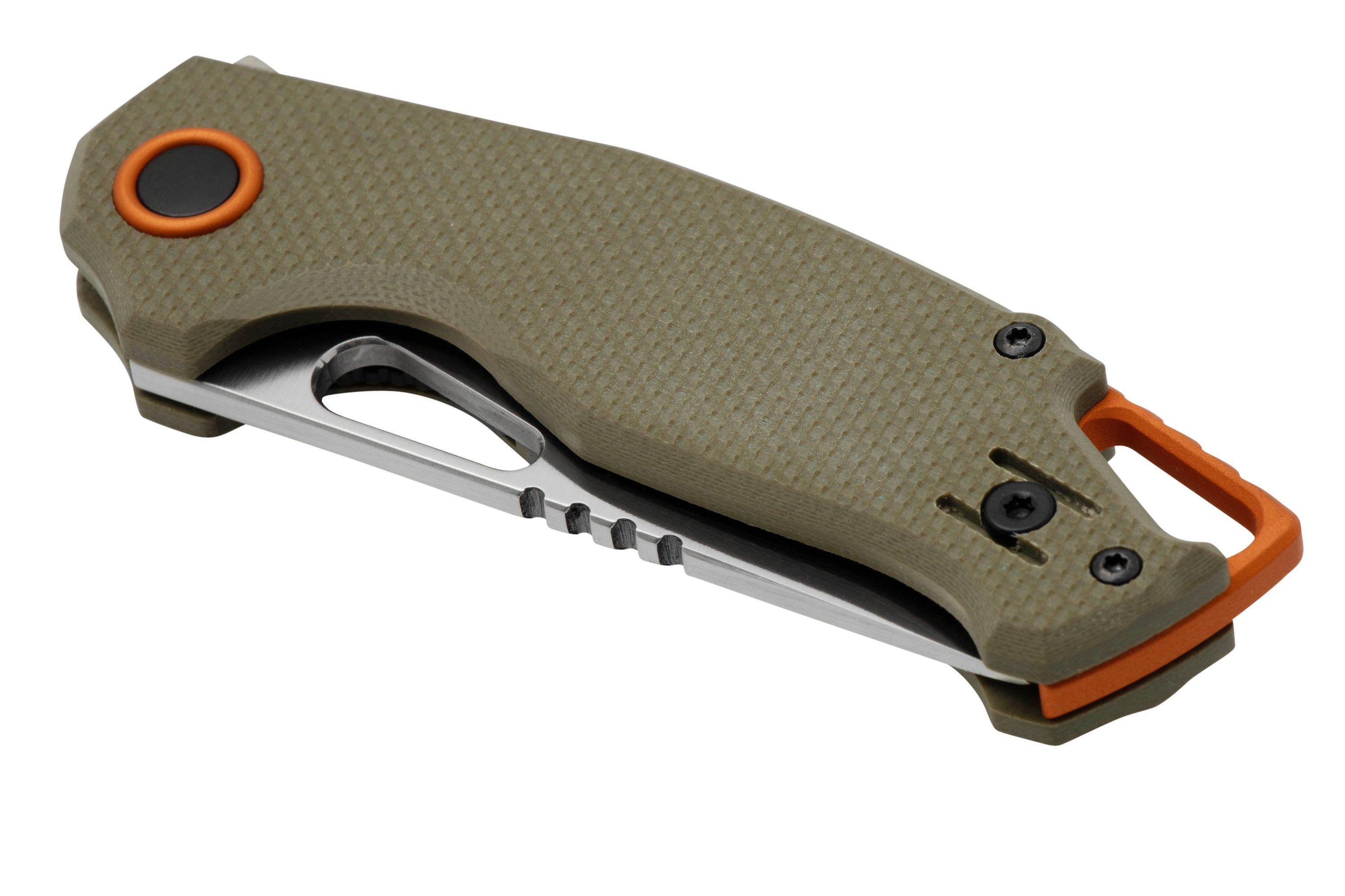 MKM Vincent VCN-GGS Satin N690CO, OD Green G10, Orange Aluminum pocket ...