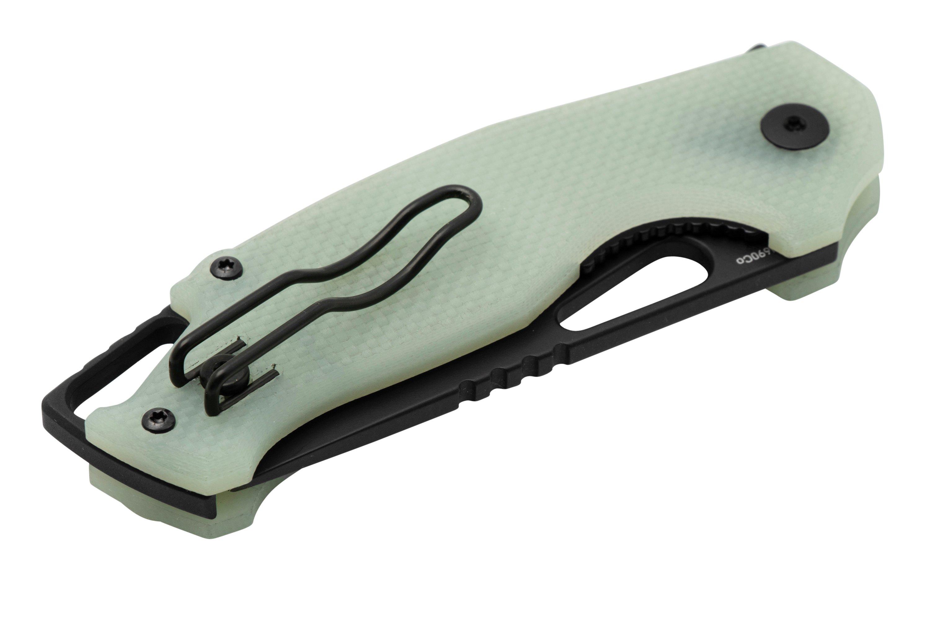 MKM Vincent VCN-GNB Black PVD N690CO, Jade G10, Black Aluminum pocket ...
