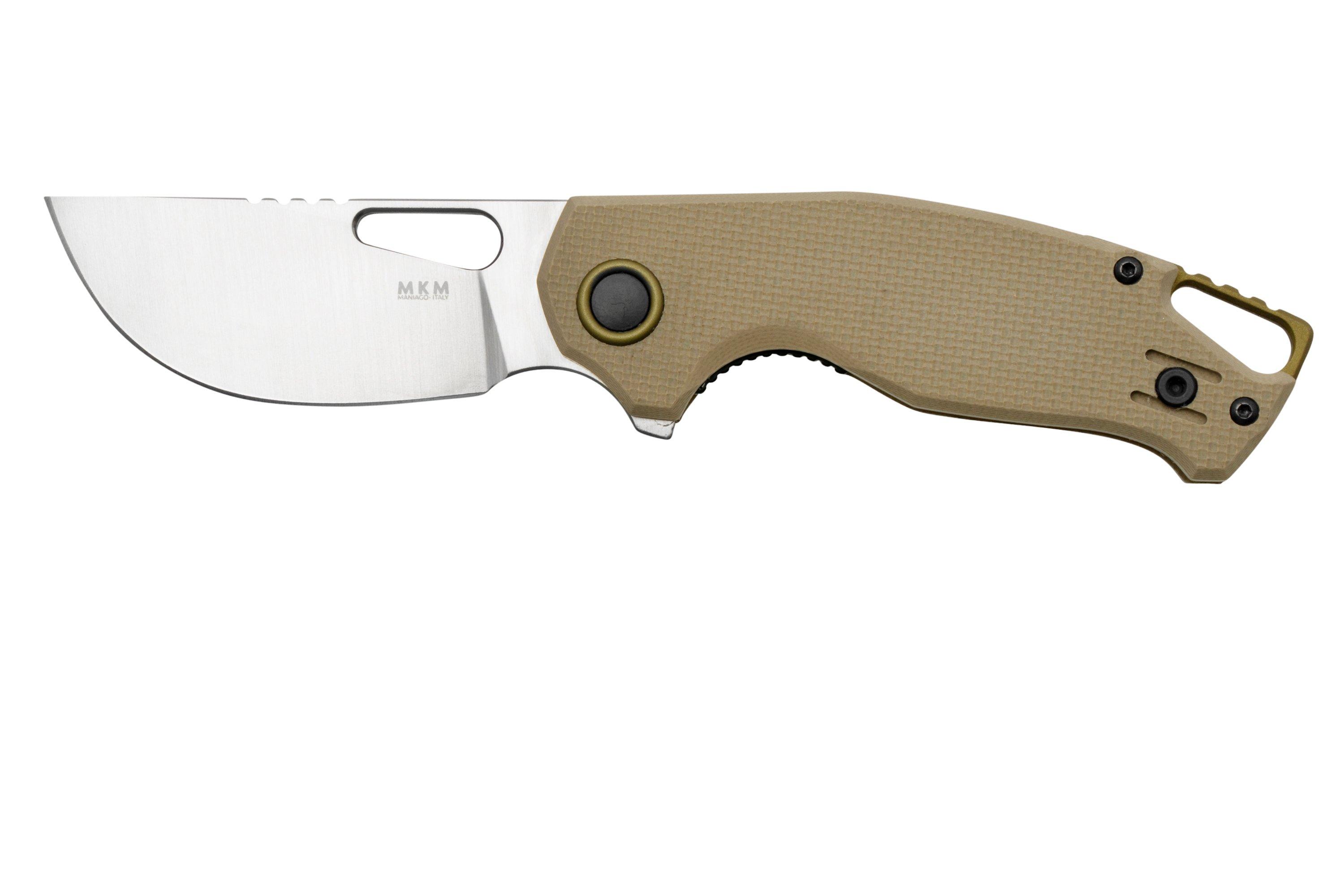 MKM Vincent VCN-GTS Satin N690CO, Tan G10, OD Green Aluminum pocket ...