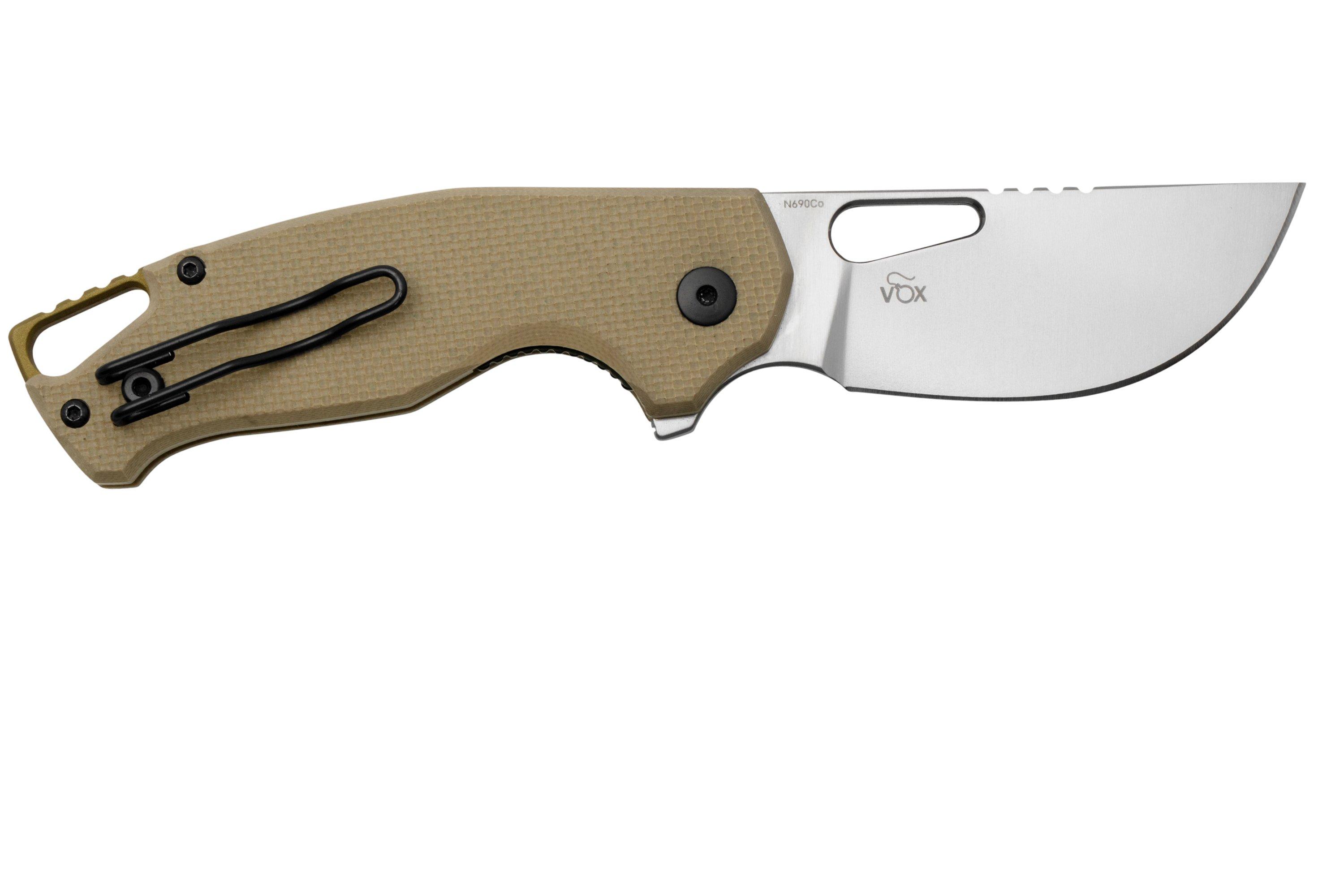 MKM Vincent VCN-GTS Satin N690CO, Tan G10, OD Green Aluminum pocket ...