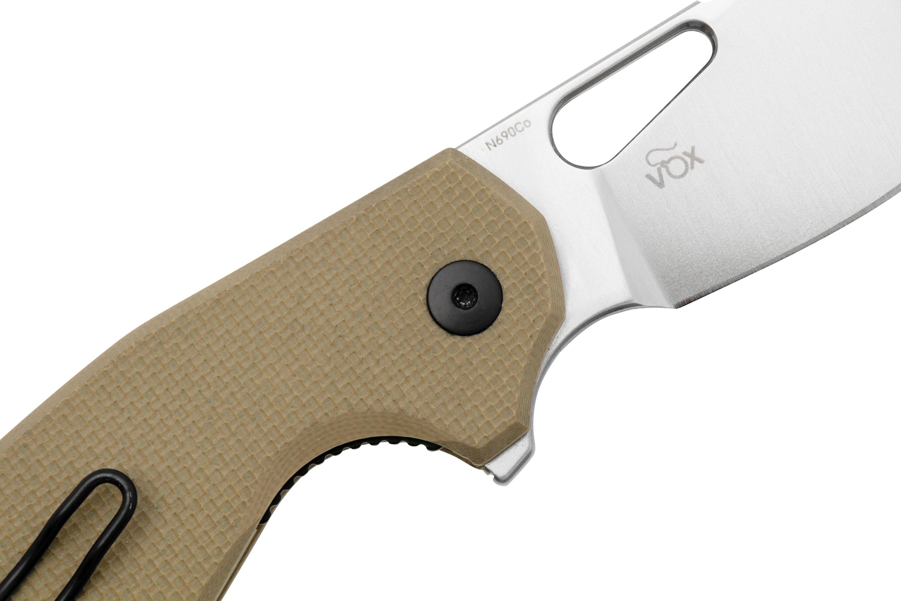 MKM Vincent VCN-GTS Satin N690CO, Tan G10, OD Green Aluminum pocket ...