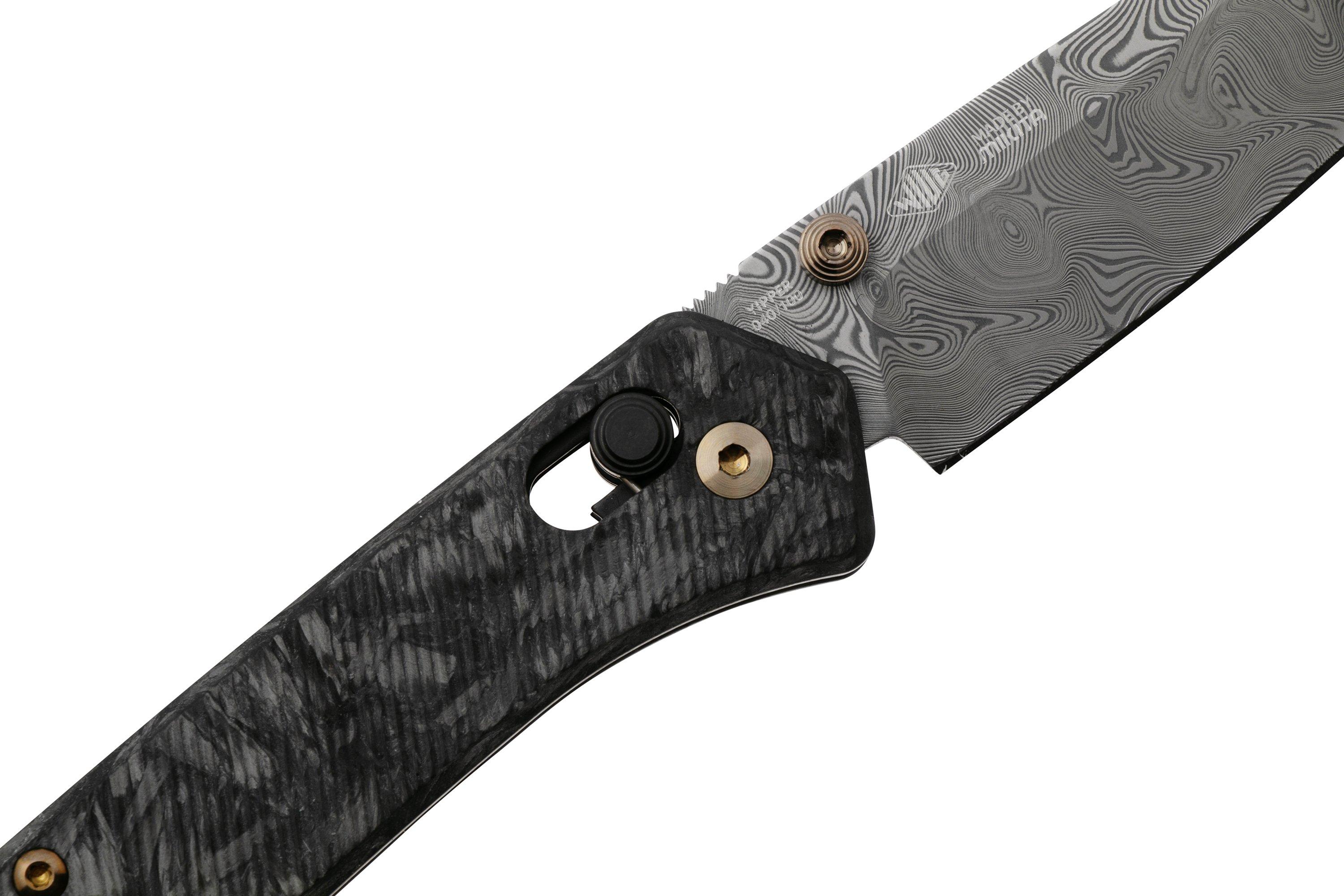 MKM Yipper 'Fancy Boi' YP-D Damascus Limited Edition, Marbled Carbon ...