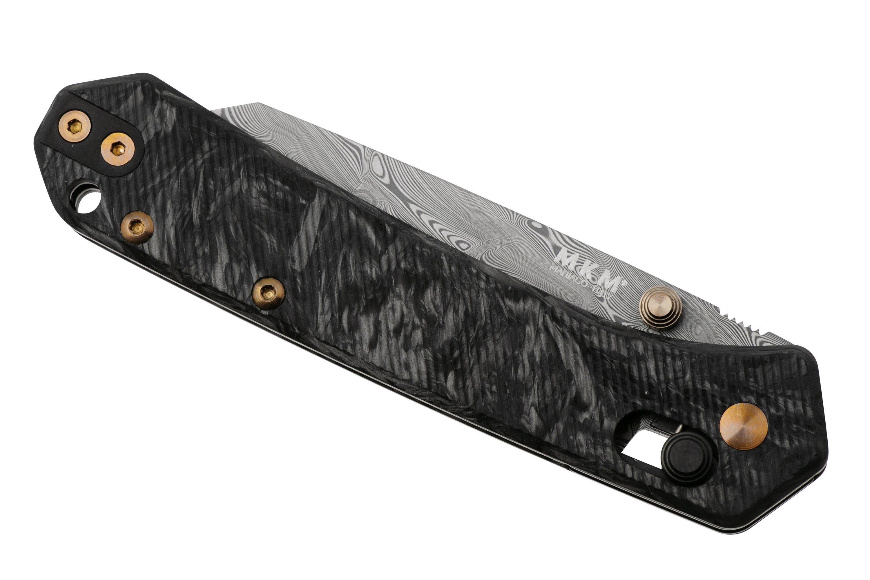 MKM Yipper 'Fancy Boi' YP-D Damascus Limited Edition, Marbled Carbon ...