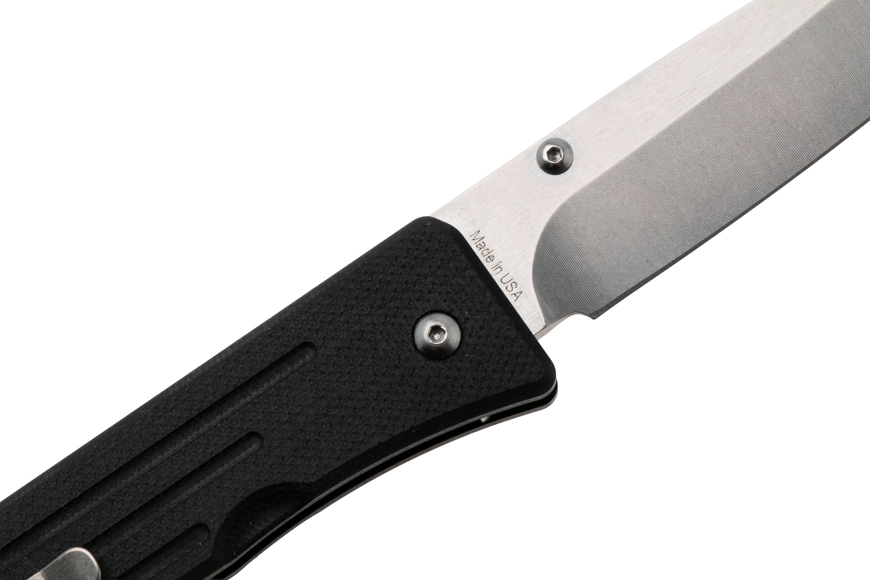 1881 Knife Works Route 66, RT68-DP-BLCK-G10, Tumbled S45VN Droppoint ...