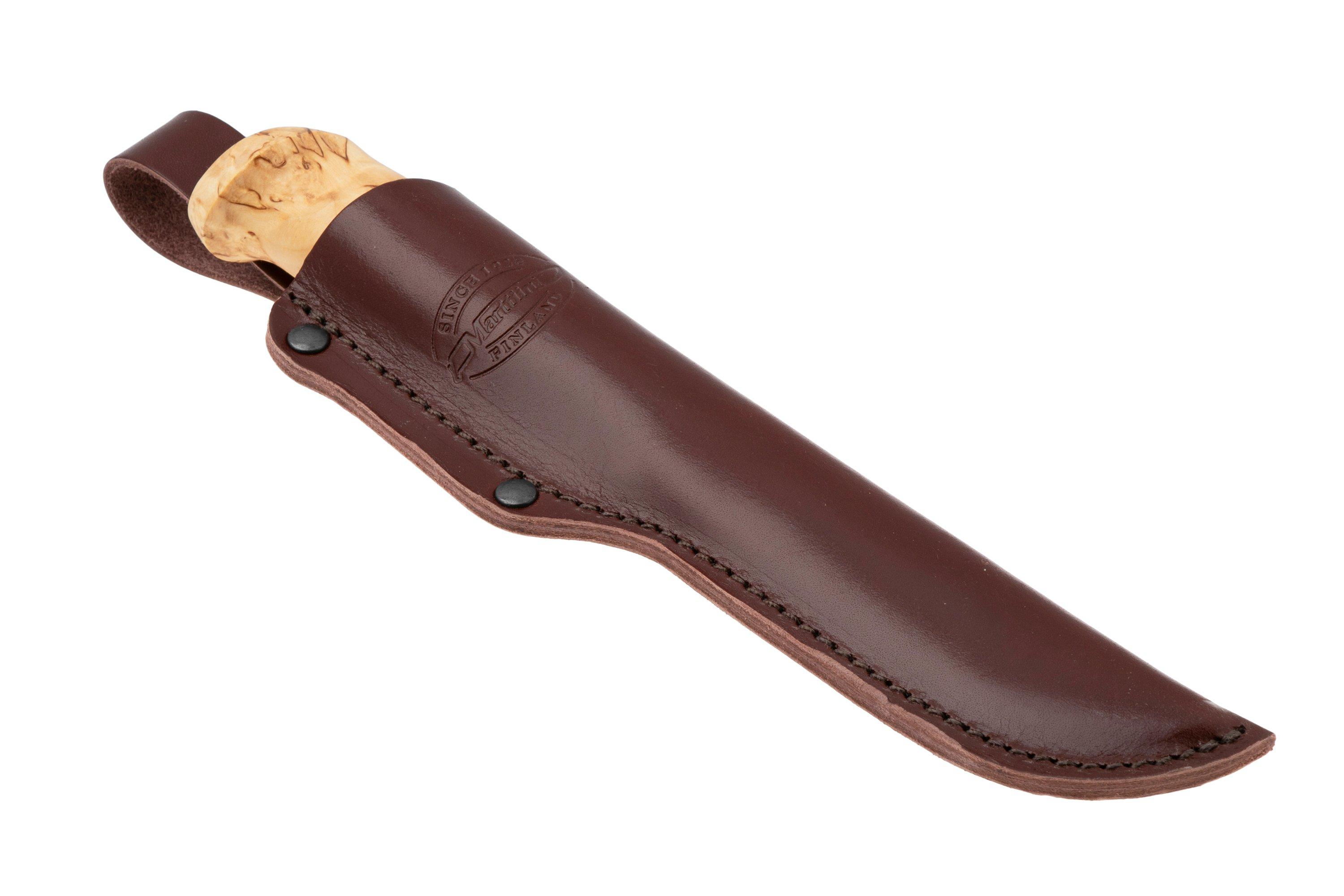 Marttiini Lynx 134 134012, Polished X46Cr13, Bronze Guard, Curly Birch ...