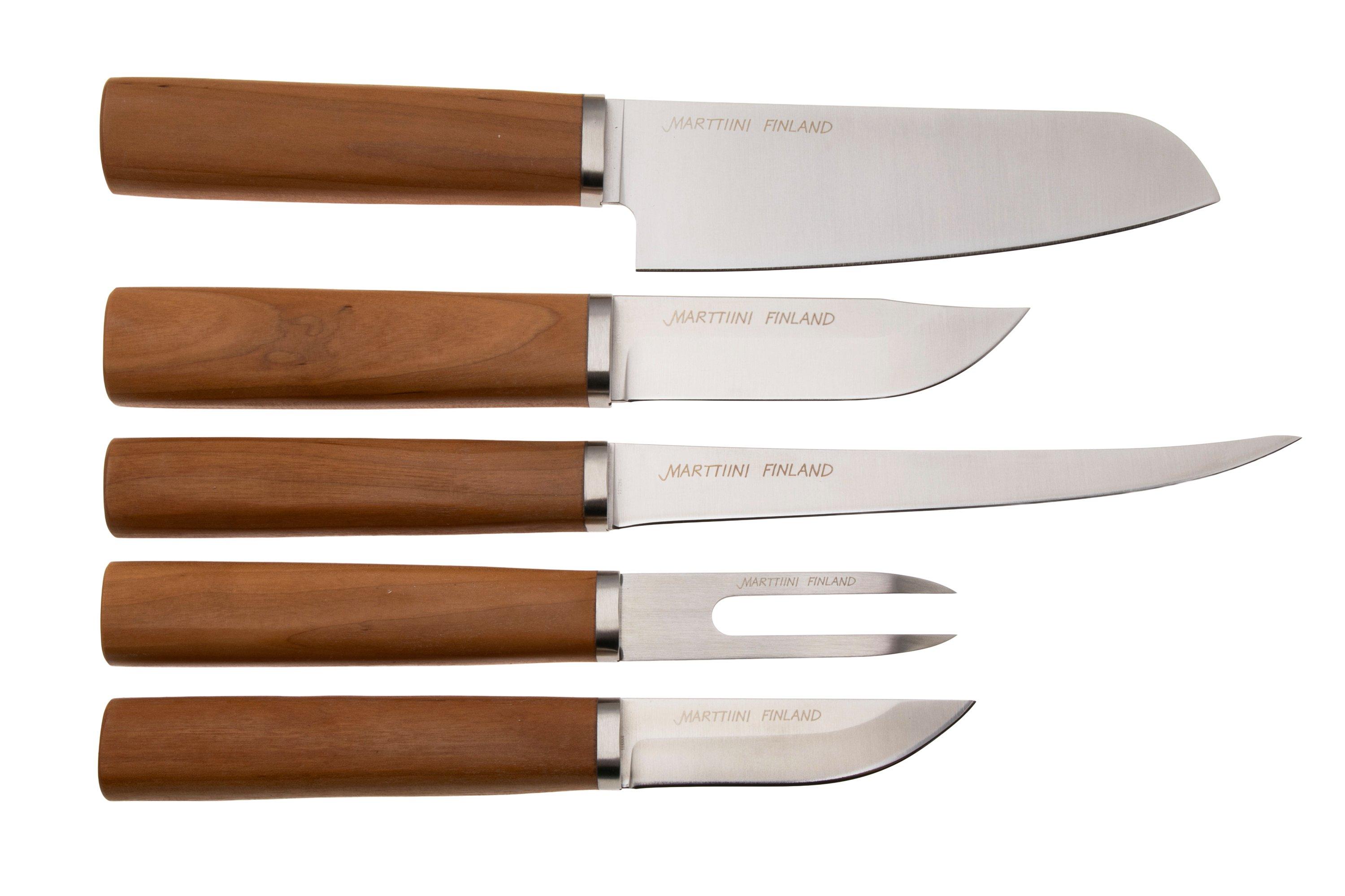 Marttiini Cabin Chef Knife Set 1494000 Satin 8Cr14MoV, Birch, messenset ...