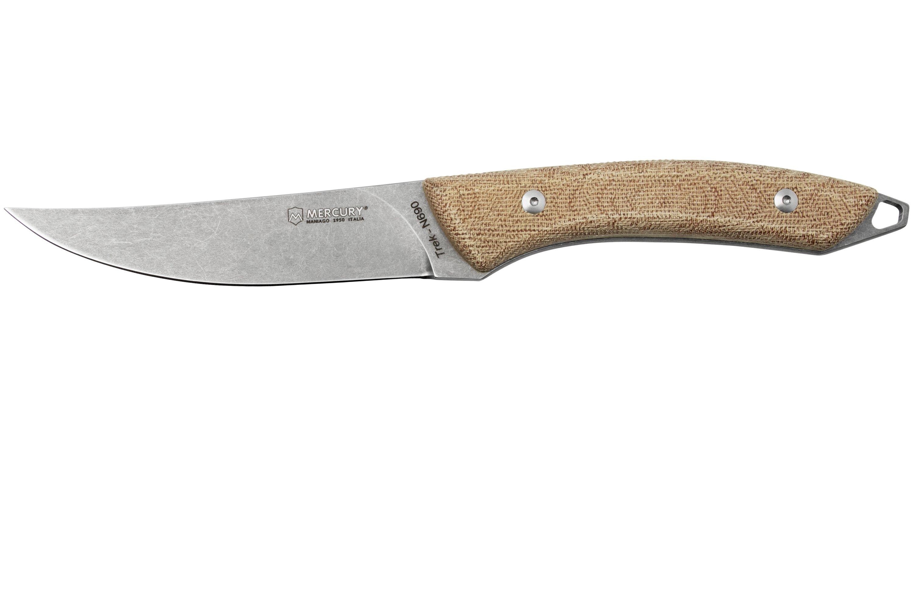 Mercury Trek 925-25CNC, Natural Canvas Micarta, hunting knife ...