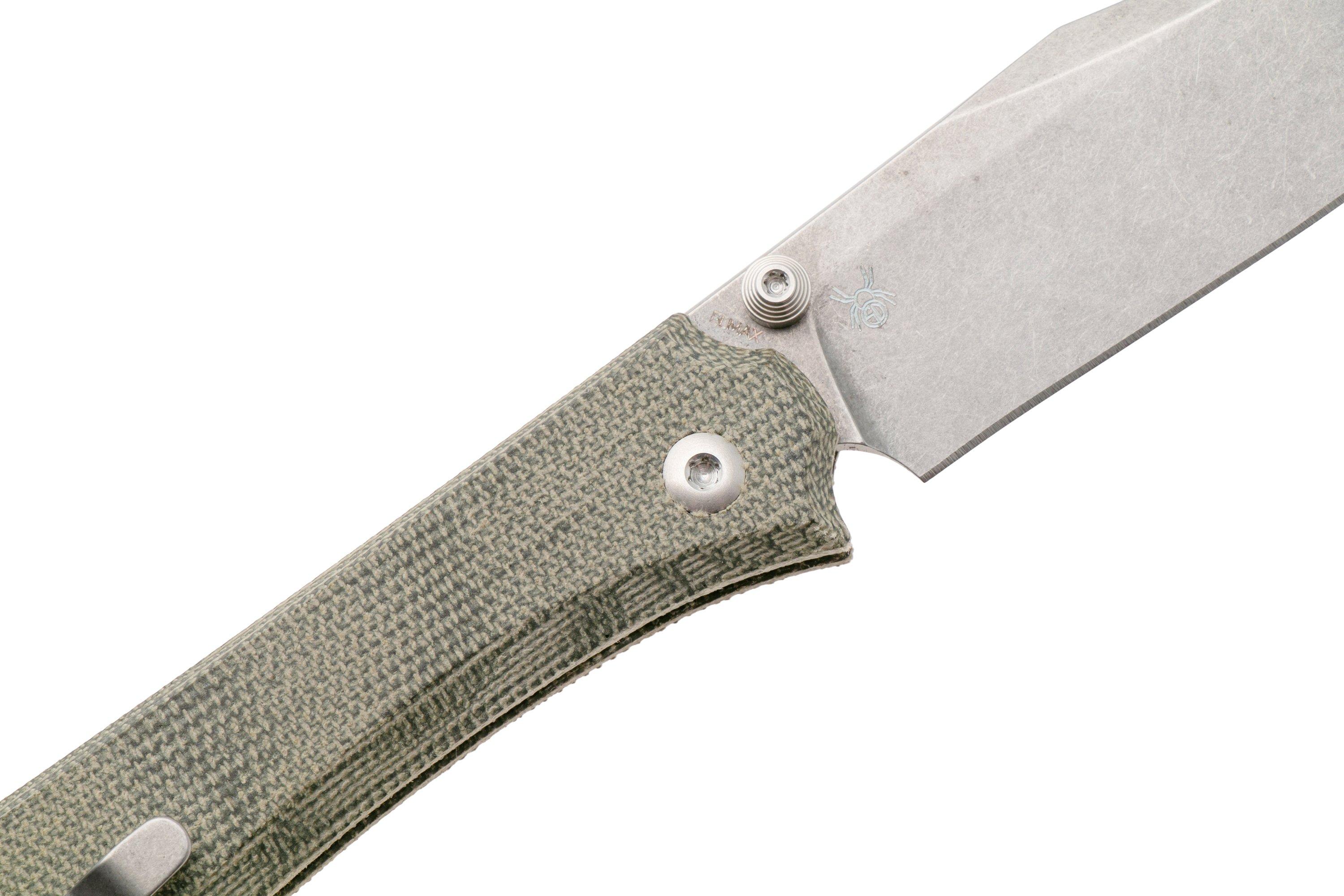 Mercury Amon 9AMN-GC-C Stonewashed Elmax, Green Canvas Micarta, pocket ...