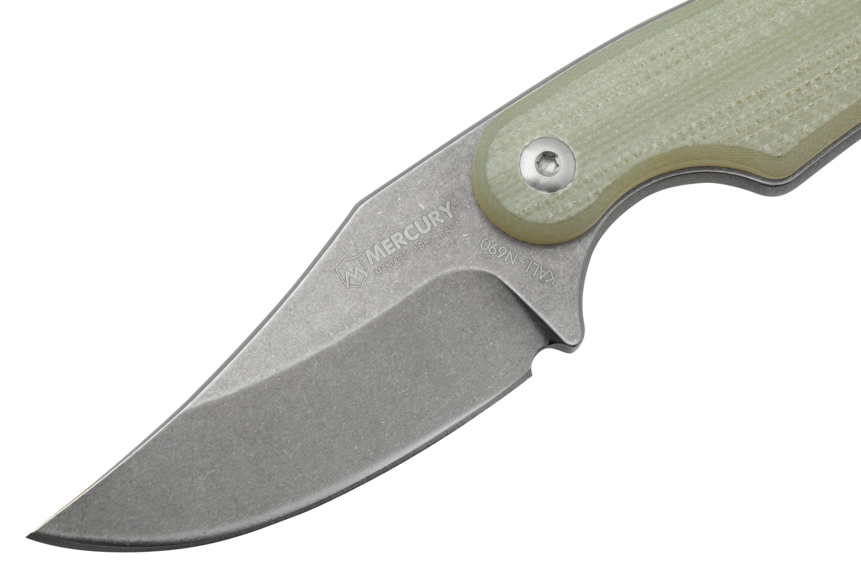 Mercury Kali N690 Stonewashed Clip Point, Natural G10, feststehendes ...