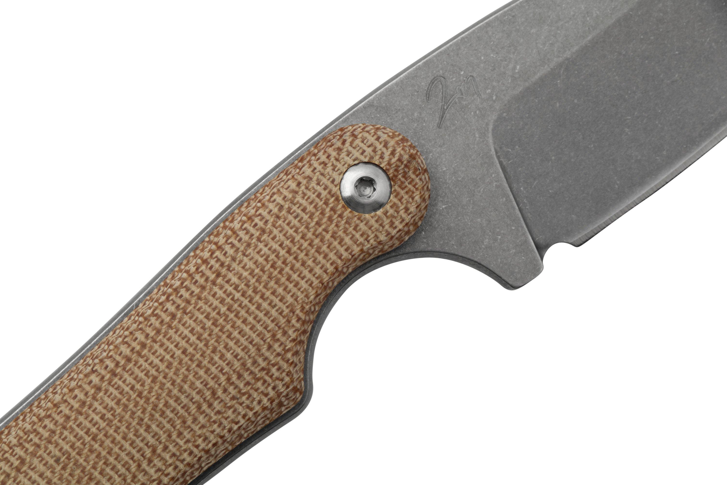 Mercury Kali N690 Stonewashed Sheepsfoot, Natural Canvas Micarta ...