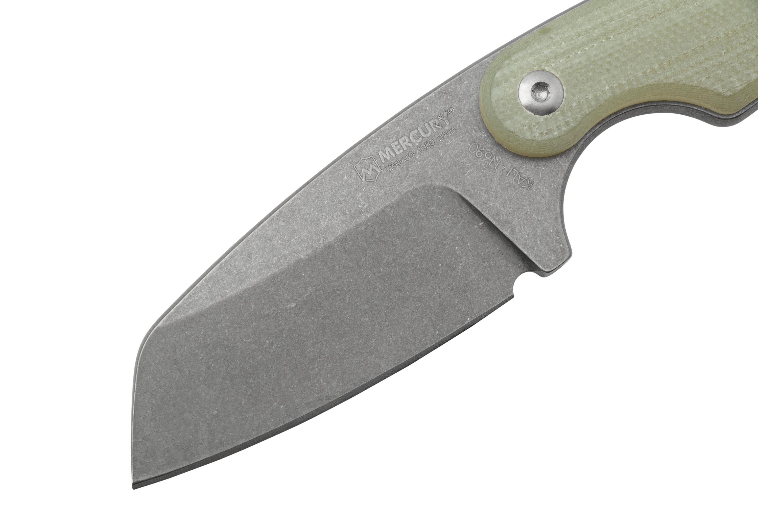 Mercury Kali N690 Stonewashed Sheepsfoot, Natural G10, fixed knife ...