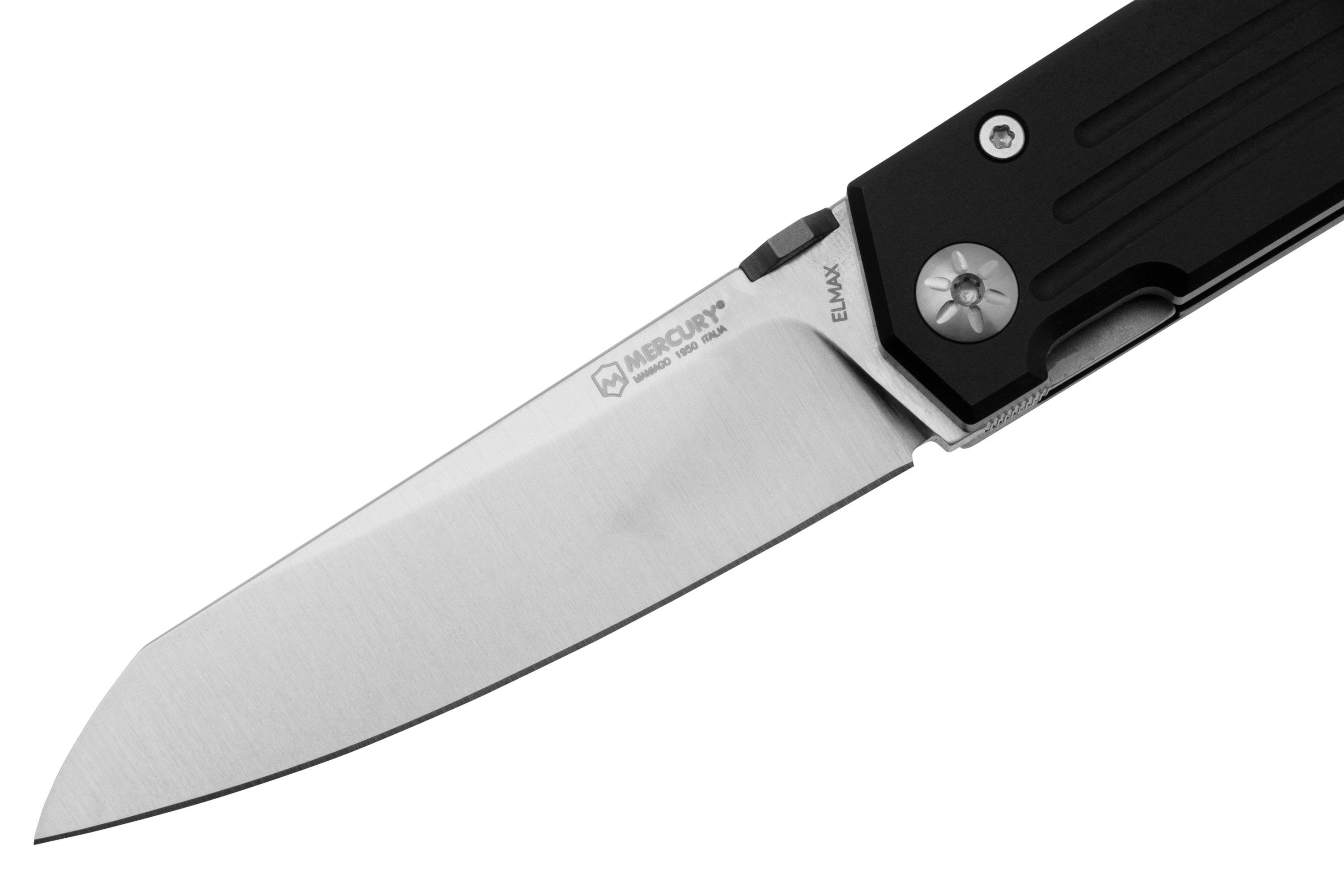 Mercury Logan Mini 9LGMEXSTALBK-C, Satin Elmax, Black Aluminium, pocket knife, Moreno Franzin ...