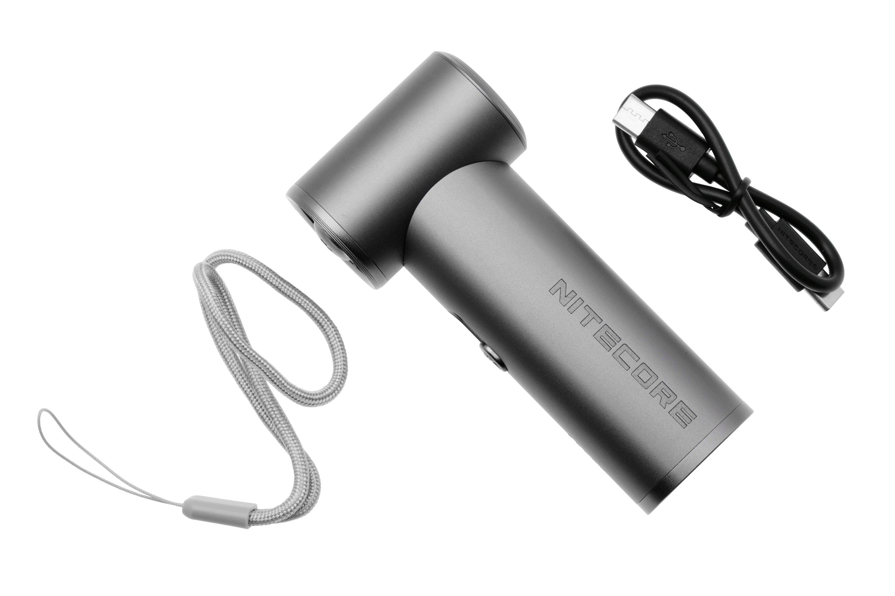 Nitecore NEF01 Mini High-Speed Handheld Fan, Metallic Gray, Ventilator ...