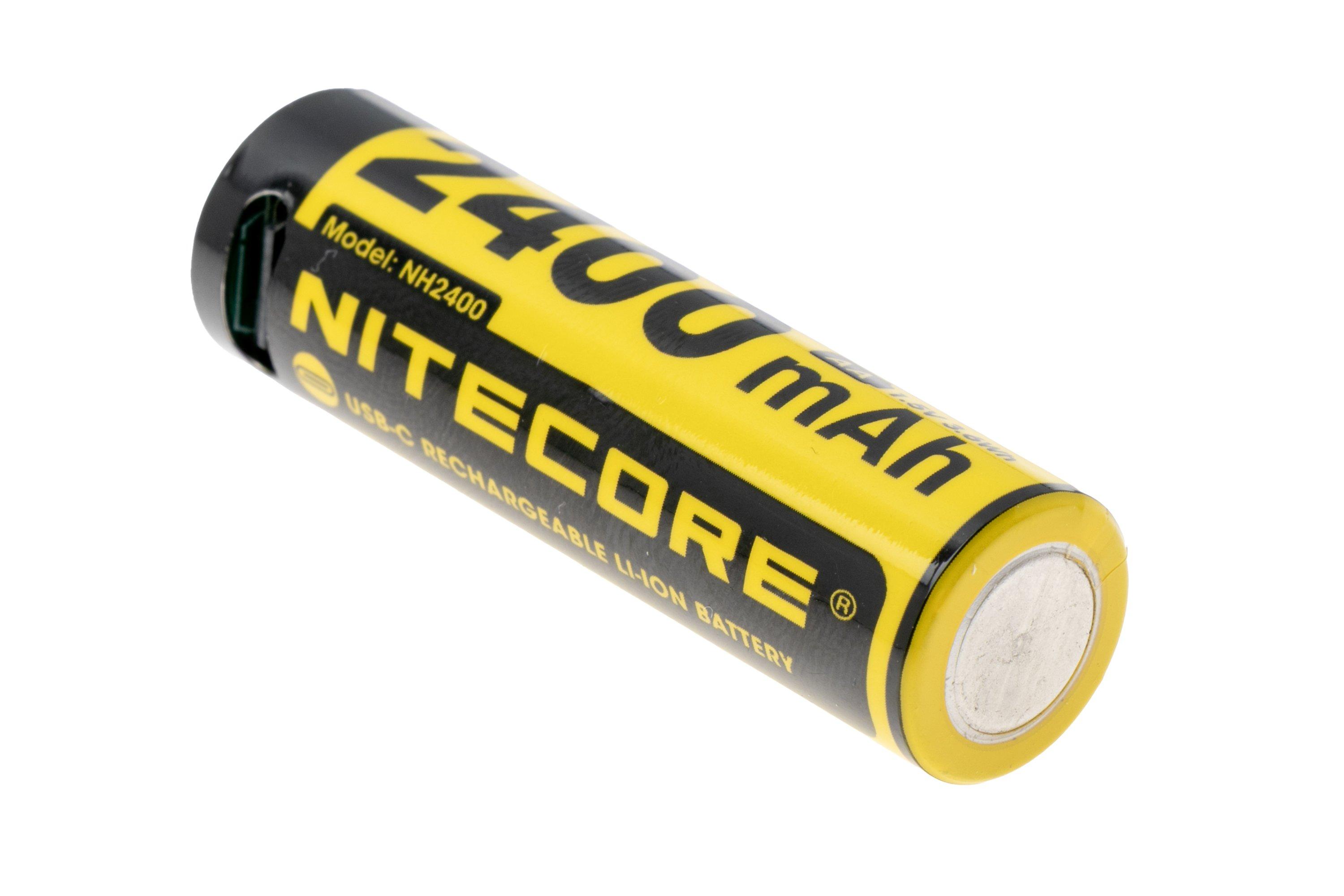 Nitecore NH2400 USB-C pile AA rechargeable avec port usb-c, 2400 mAh ...