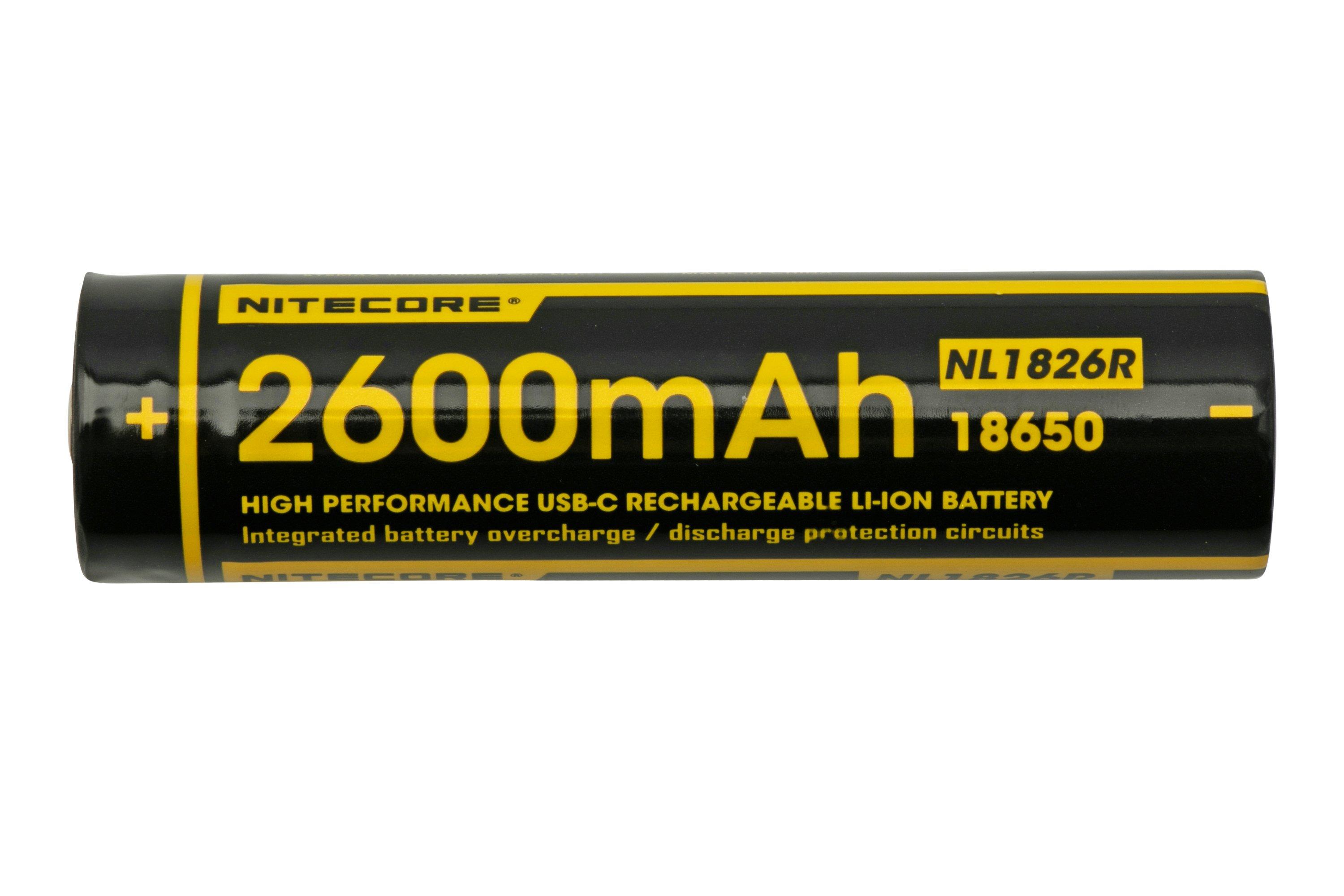 Nitecore NL1826RUSBC rechargeable 18650 Li-ion battery, 2600mAh ...