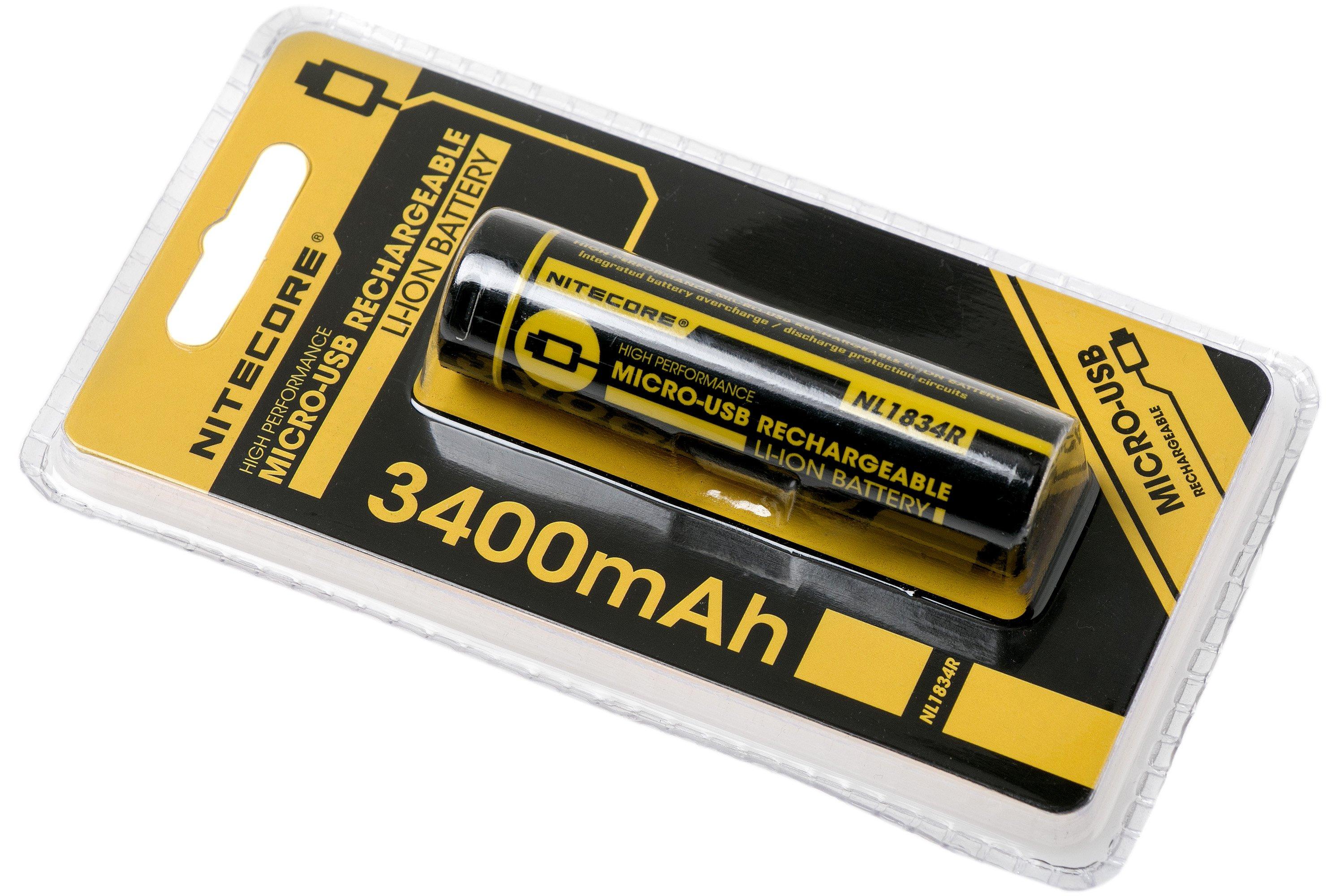 Nitecore NL1834R 18650 Micro-USB-recargable Pila de iones de litio ...