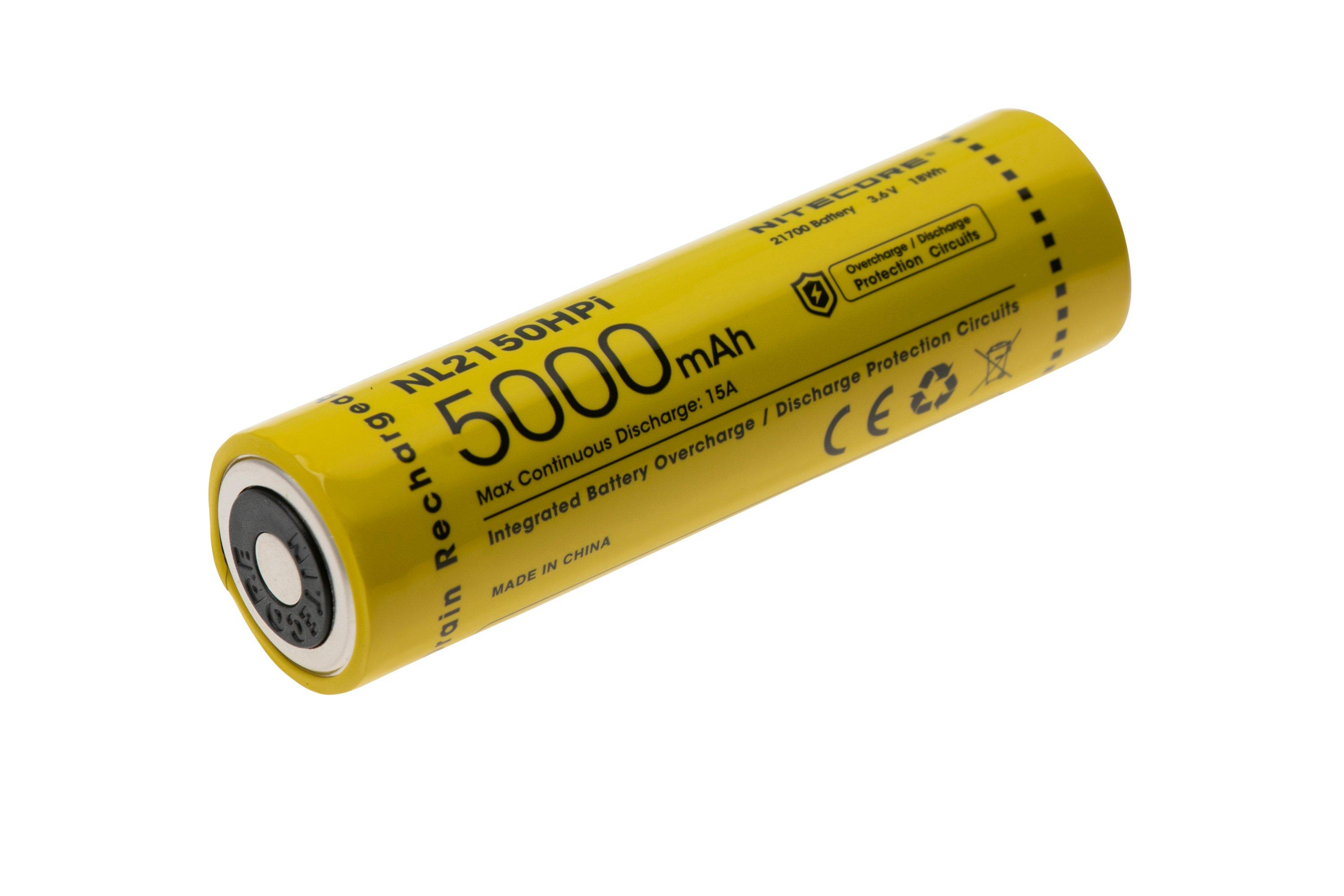 Nitecore NL2150HPi 21700 rechargeable Li-ion battery, 5000 mAh ...