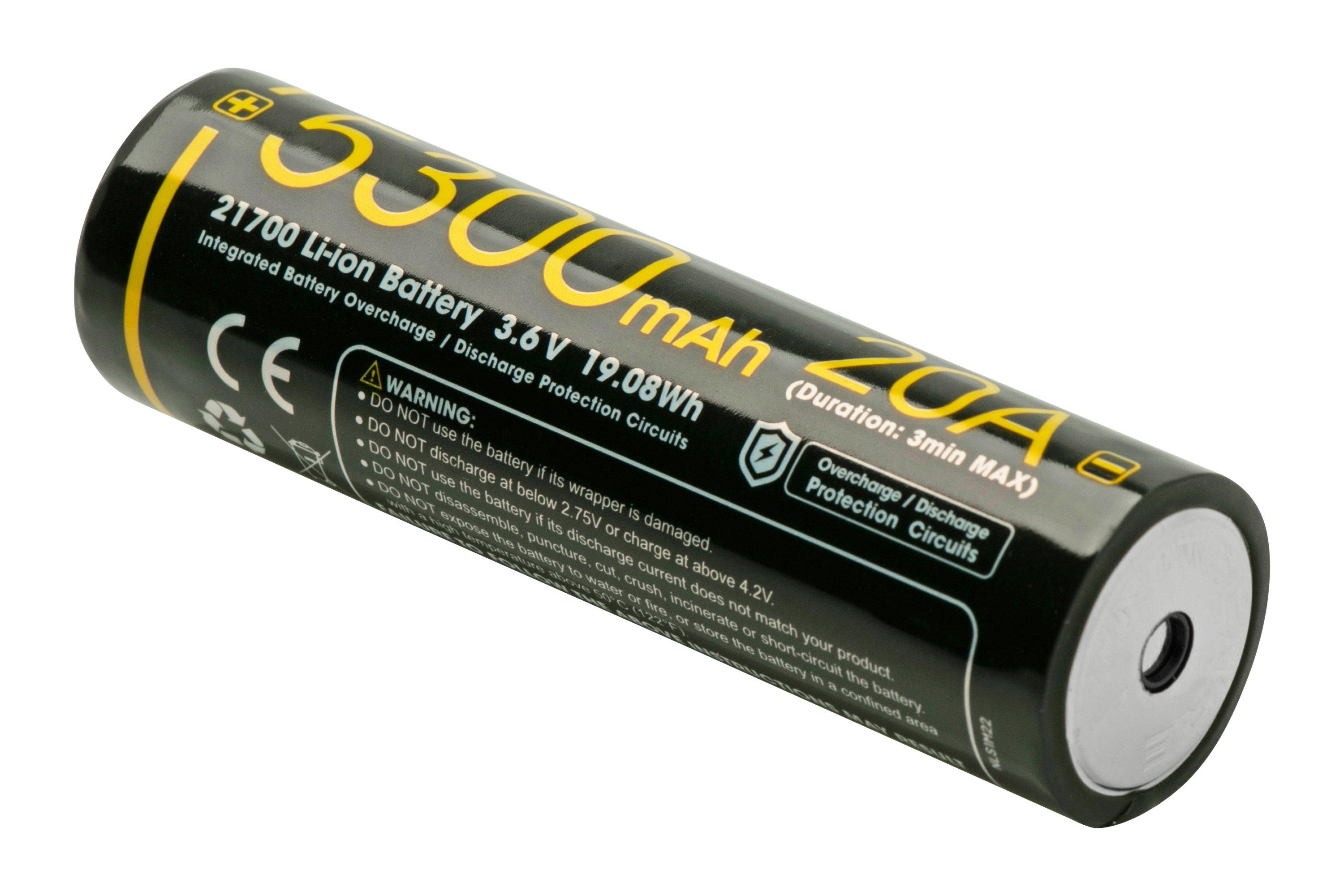 Nitecore NL2153HPi High Drain rechargeable 21700 Li-ion battery, 5300 ...
