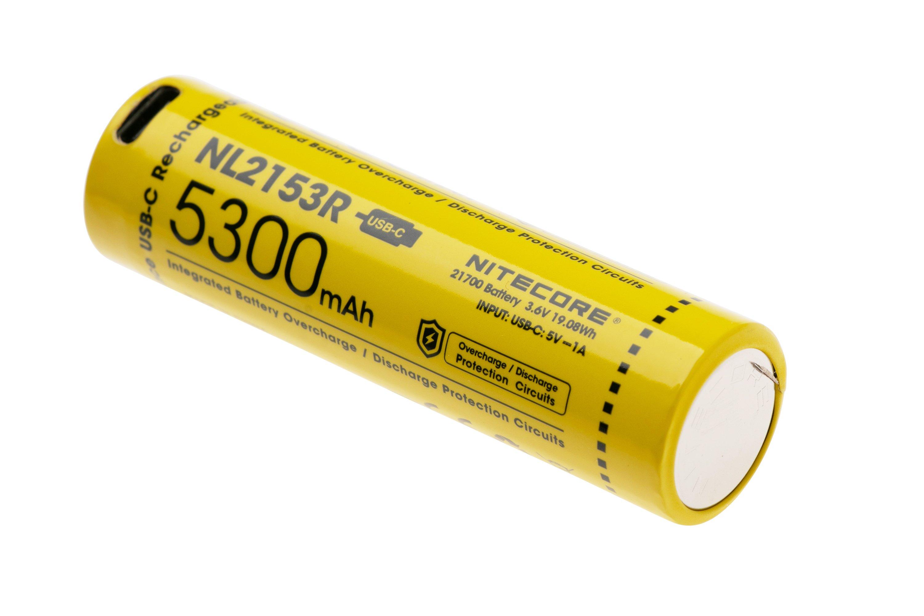 Nitecore NL2153R USB-C, batterie Li-ion 21700 rechargeable, 5300 mAh ...