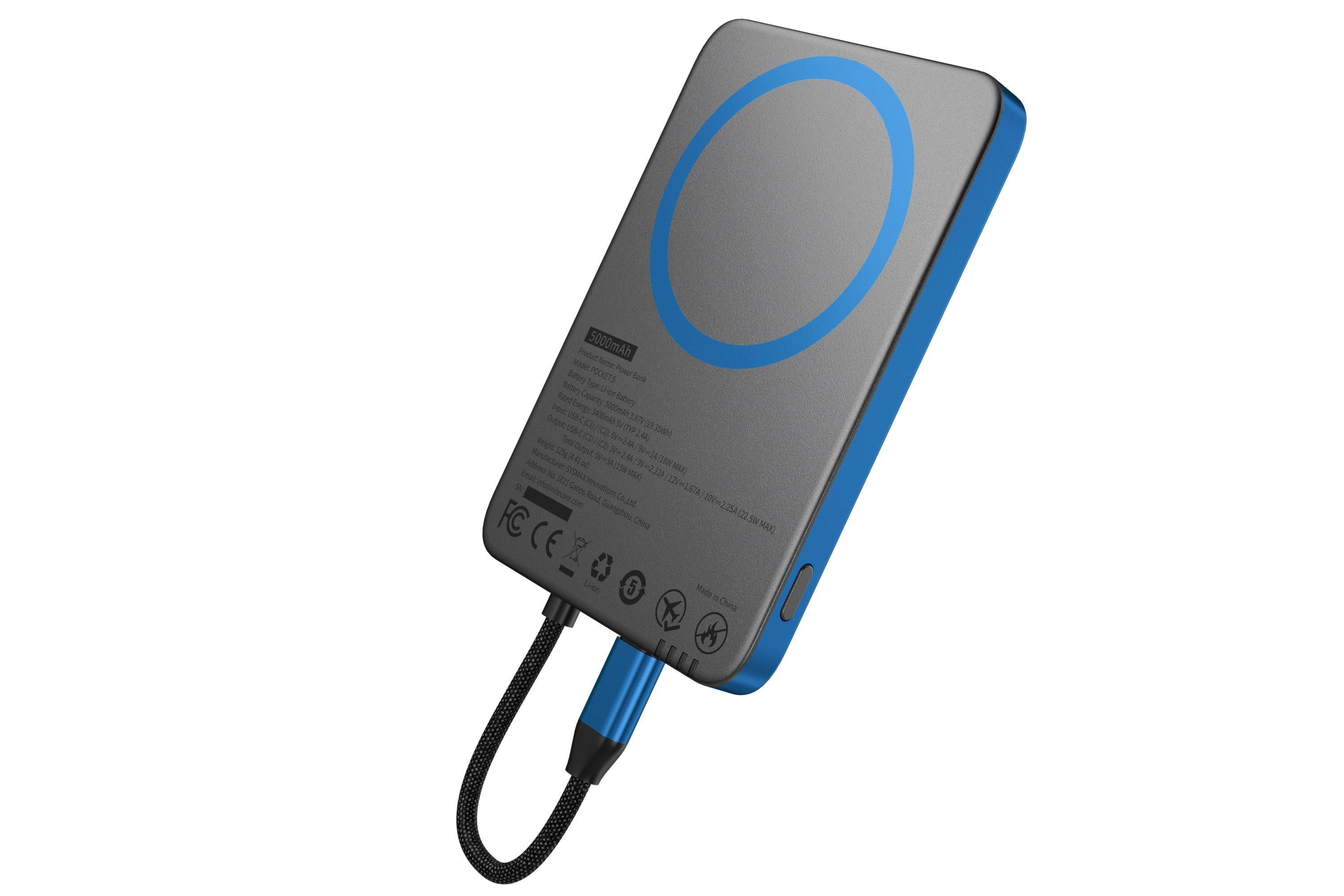 Nitecore POCKET 5 Magnetic Ultra Thin Power Bank, Cobalt Blue, power ...