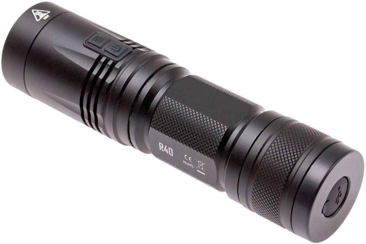 Nitecore R40 rechargeable LED-torch with 3 charging options ...