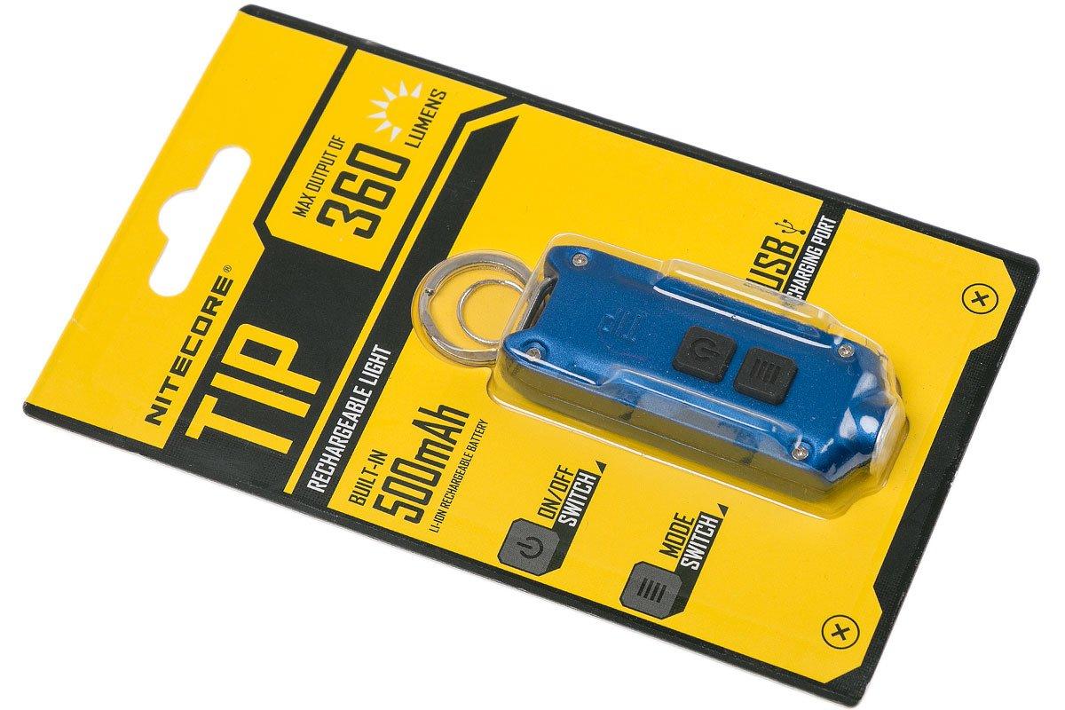 Nitecore TIP, rechargeable keychain torch, blue | Advantageously ...