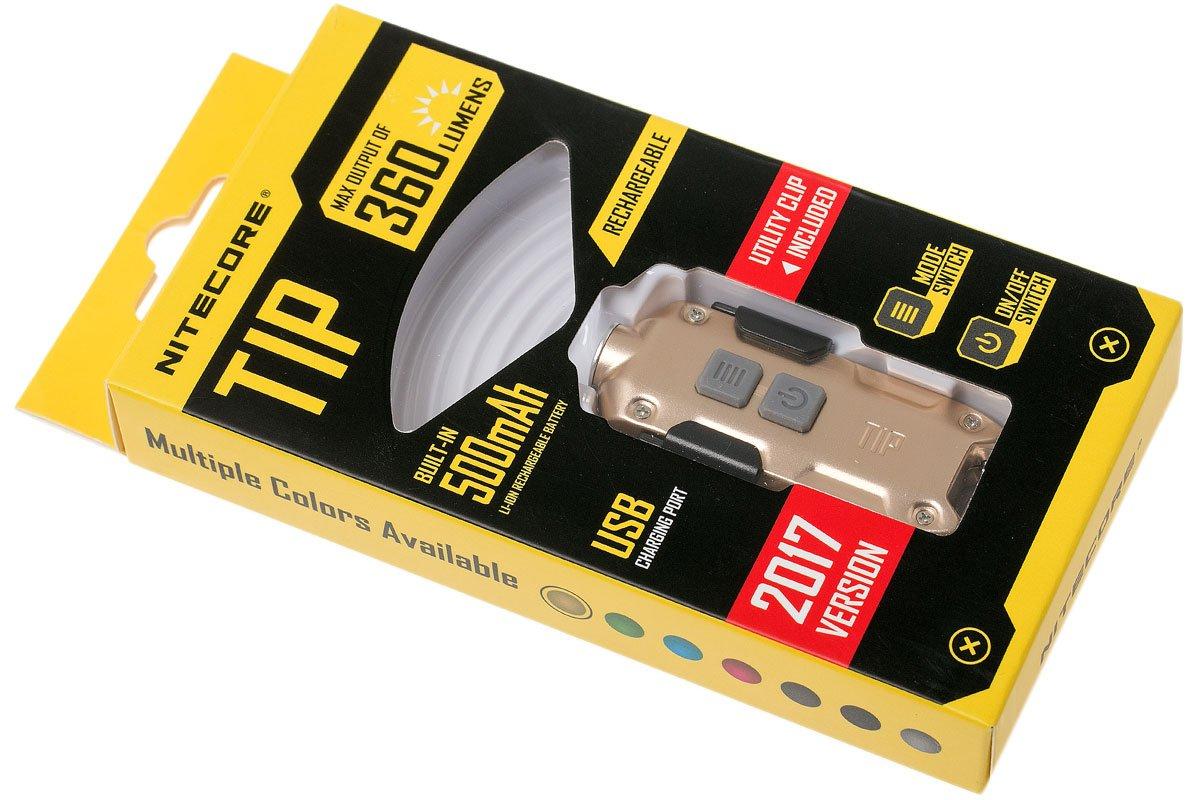 Nitecore TIP, rechargeable keychain torch, gold-coloured ...