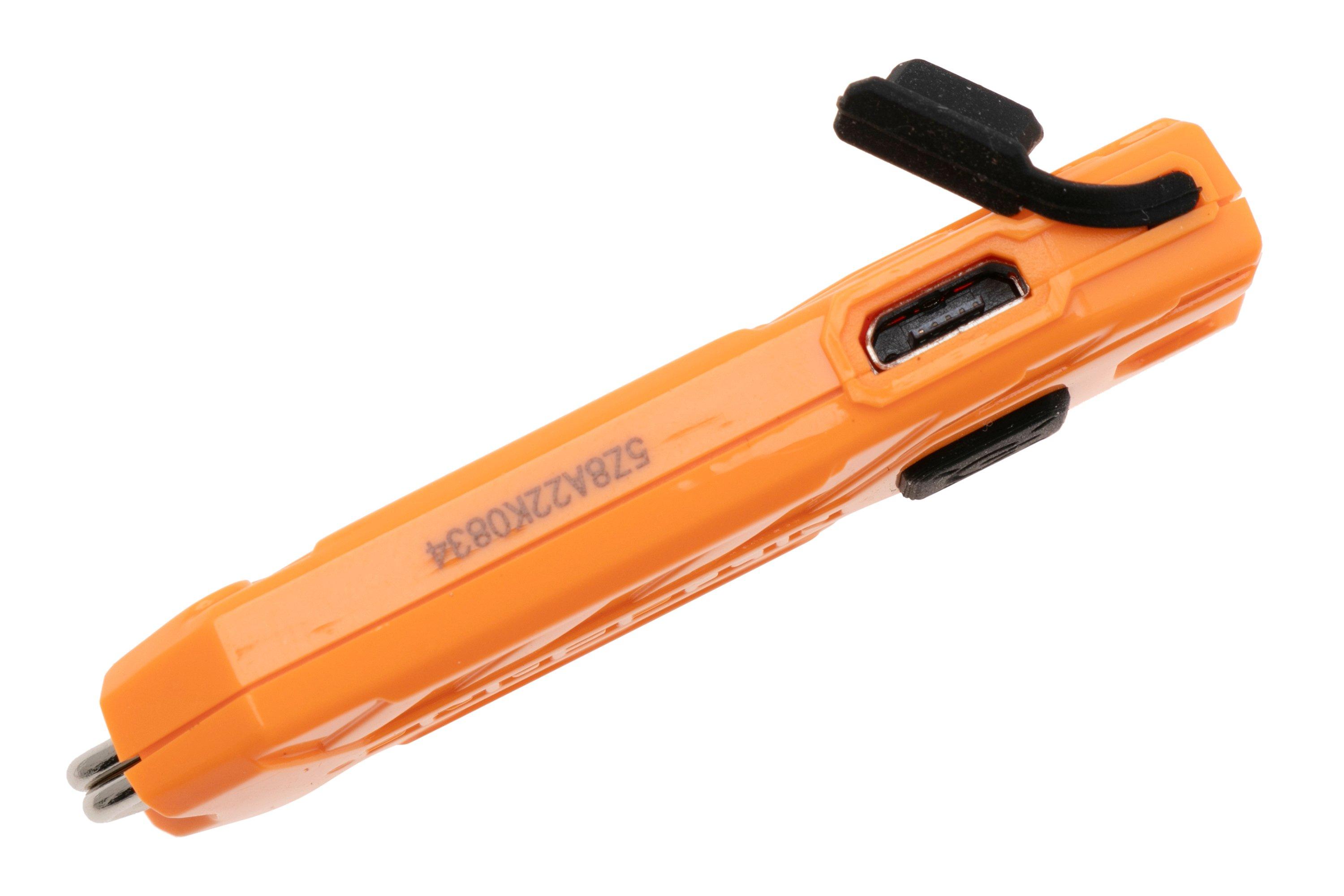 Nitecore Tube V2.0 Orange, rechargeable LED keychain flashlight ...