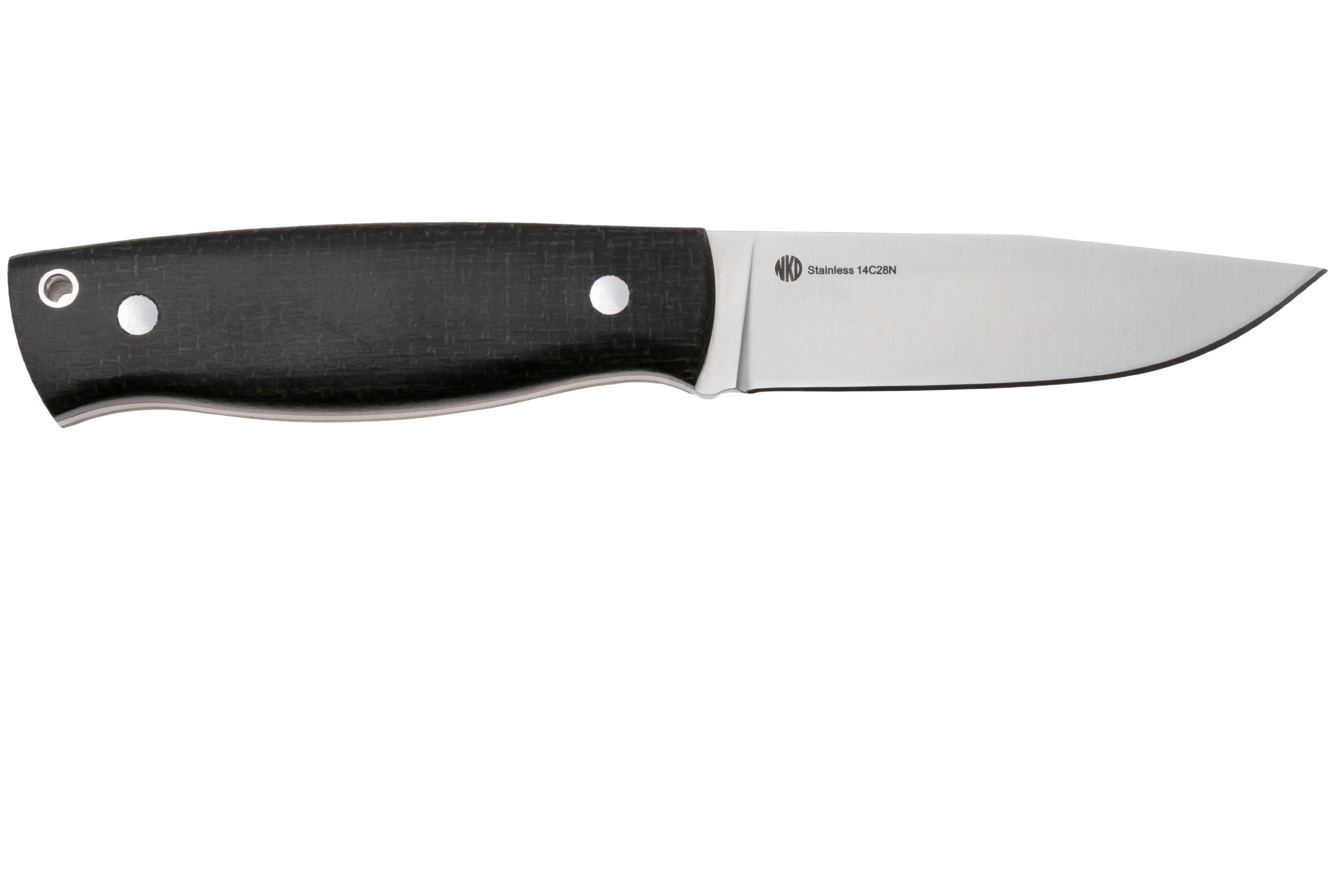 Nordic Knife Design Forester 2002, Satin 14C28N, Bison Micarta, fixed ...