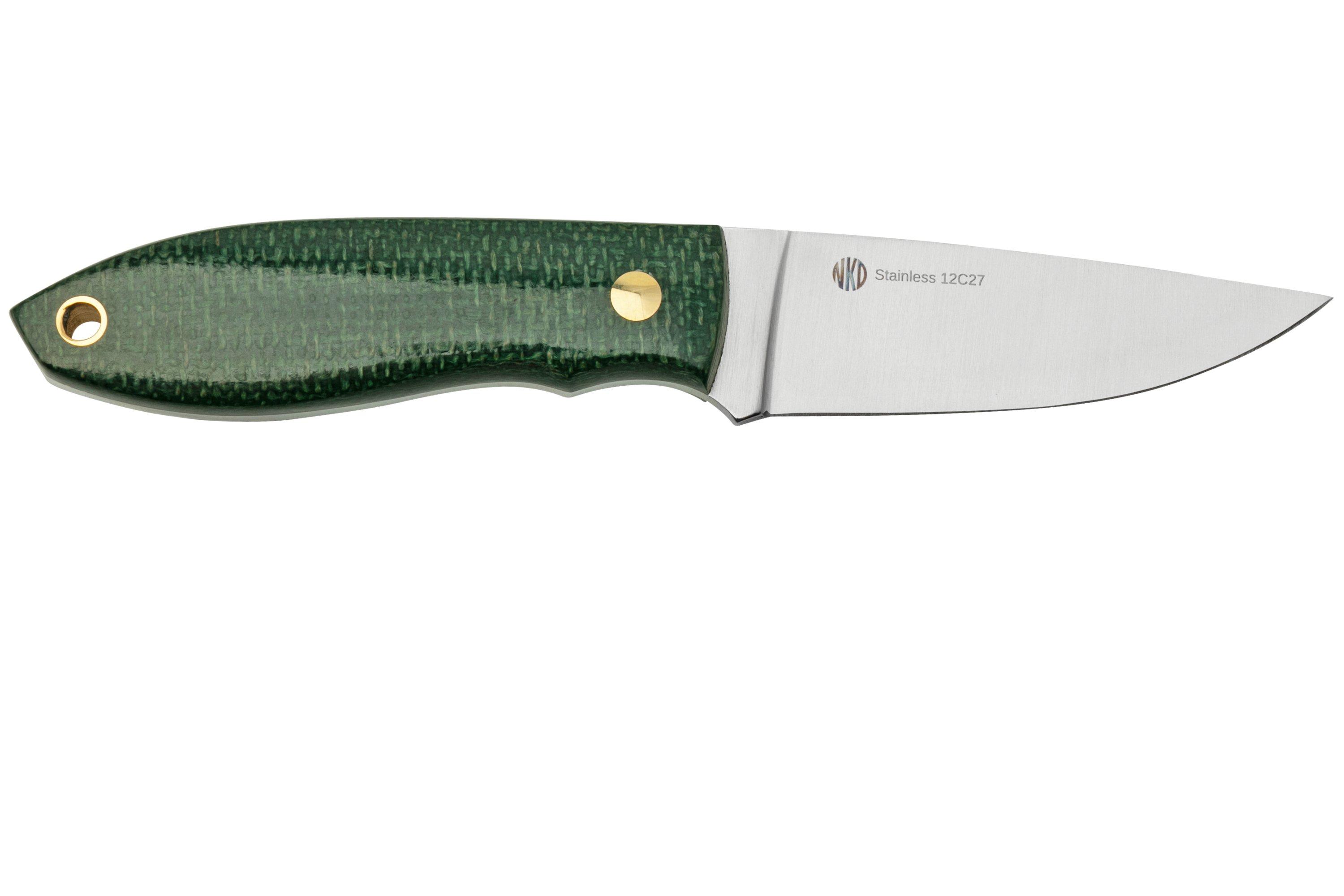Nordic Knife Design Lizard 75 2034, Forest Green Canvas Micarta fixed ...