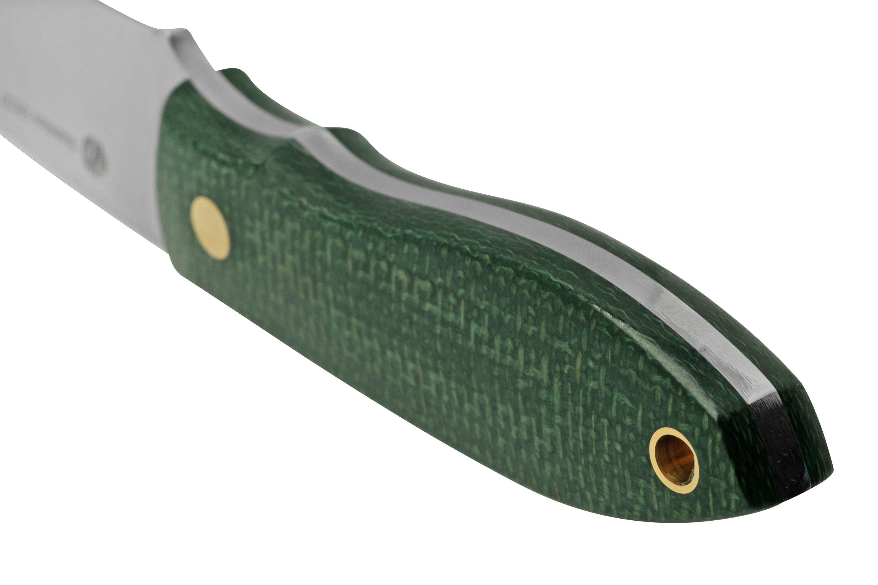 Nordic Knife Design Lizard 75 2034, Forest Green Canvas Micarta fixed ...